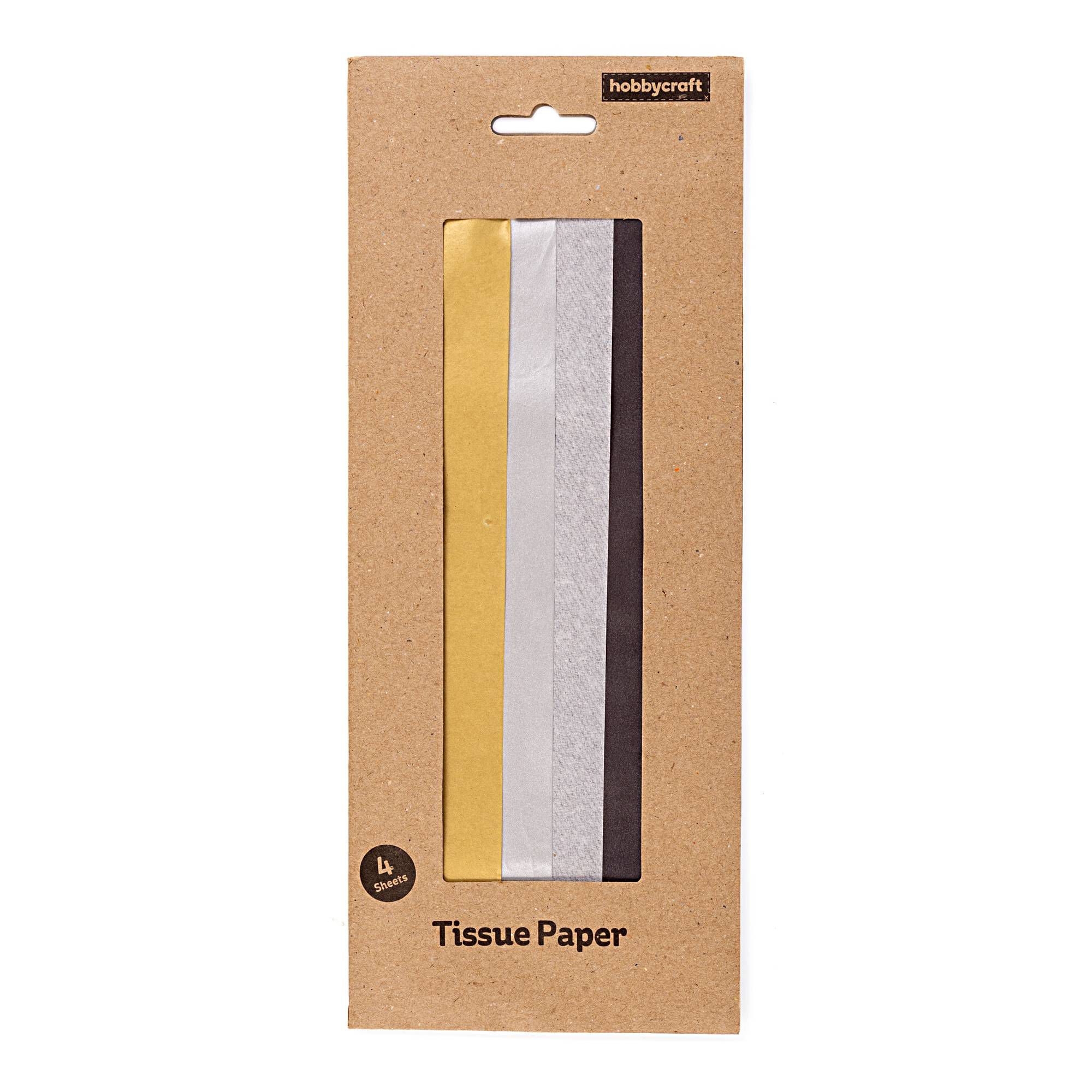 Gold and Silver Tissue Paper 50cm x 75cm 4 Pack | Hobbycraft
