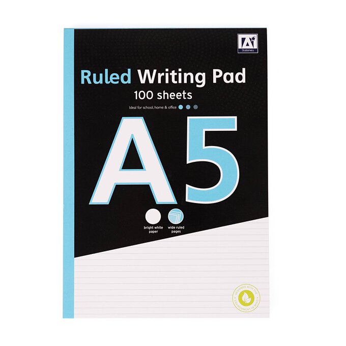 Ruled Writing Pad A5 100 Sheets | Hobbycraft