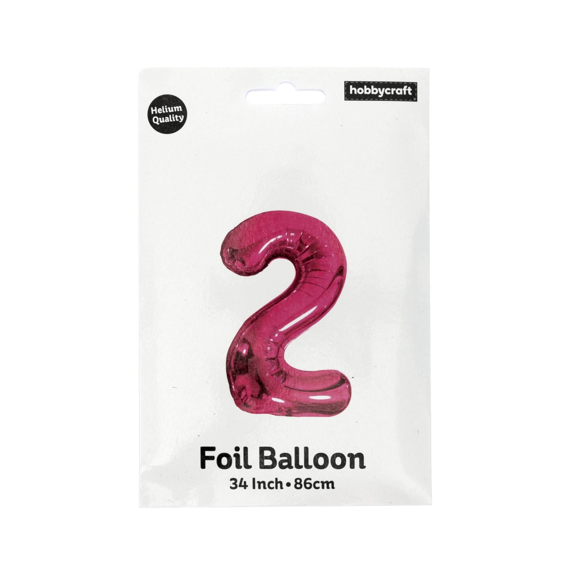 Extra Large Pink Foil Number 2 Balloon | Hobbycraft