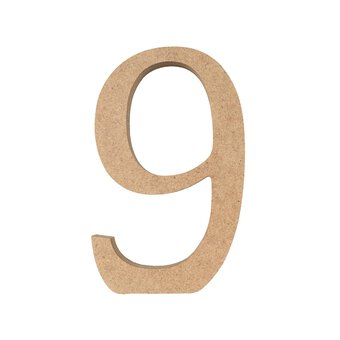 MDF Wooden Number 9 13cm | Hobbycraft