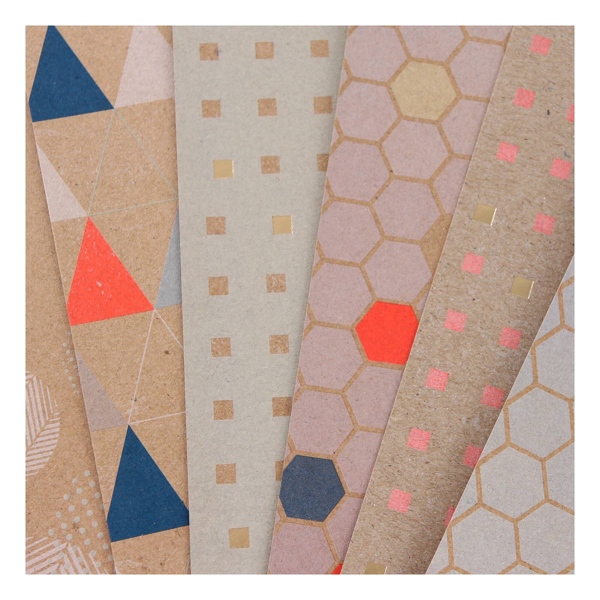 Geometric Kraft Paper Pad 12 x 12 Inches 36 Pack | Hobbycraft