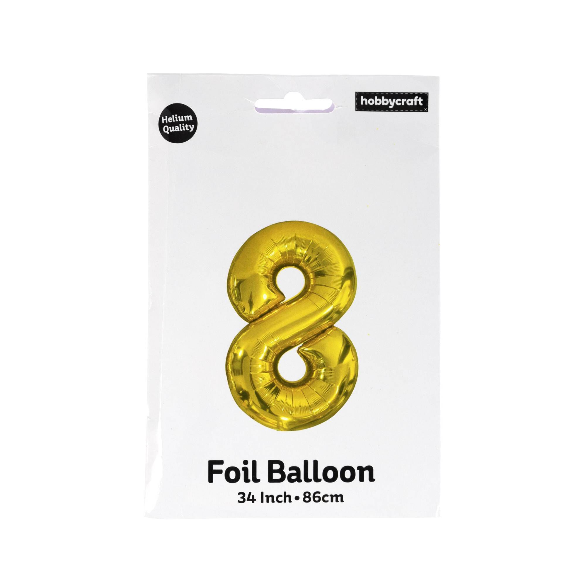 Extra Large Gold Foil Number 8 Balloon | Hobbycraft