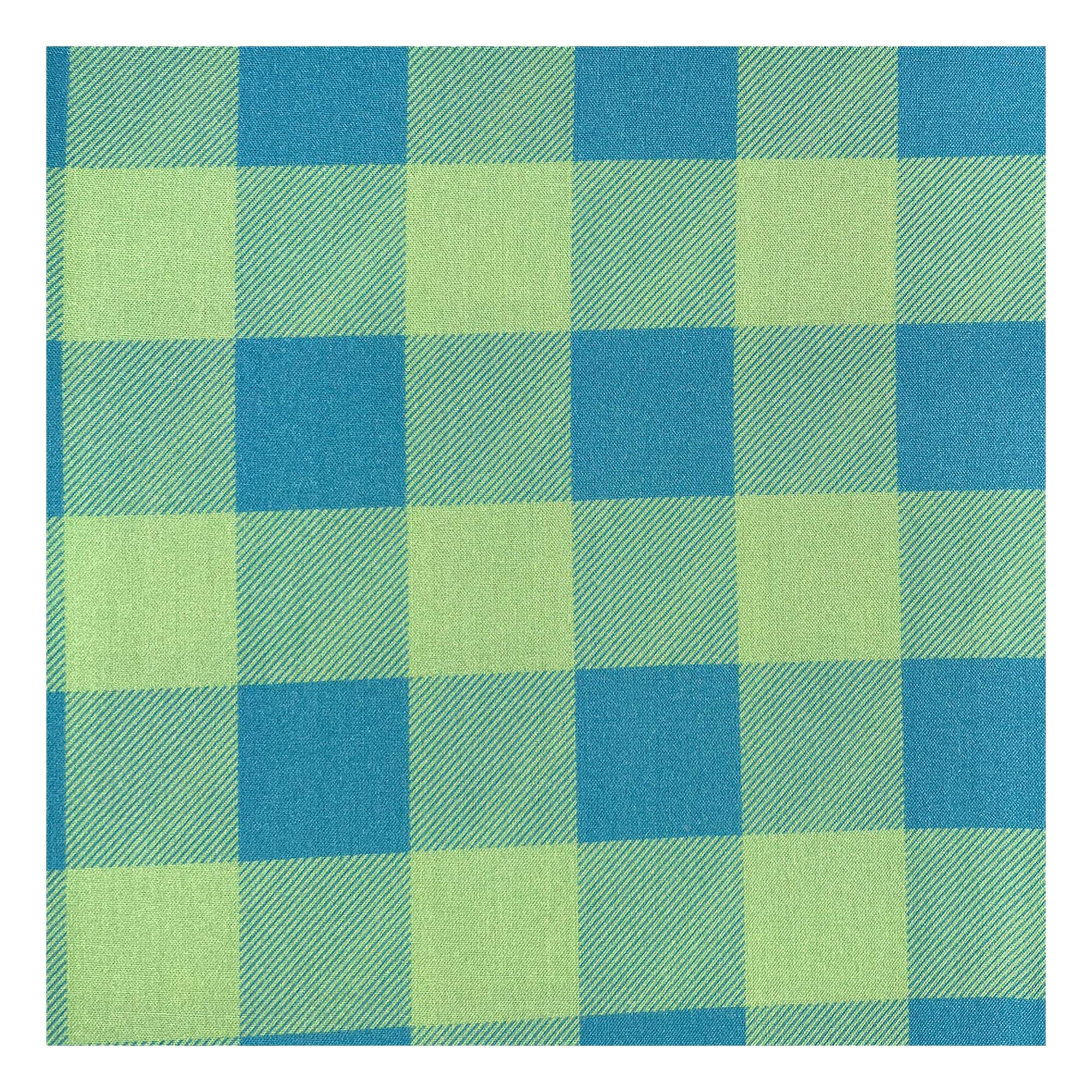 Blue and Green Gingham Print Viscose Fabric by the Metre | Hobbycraft