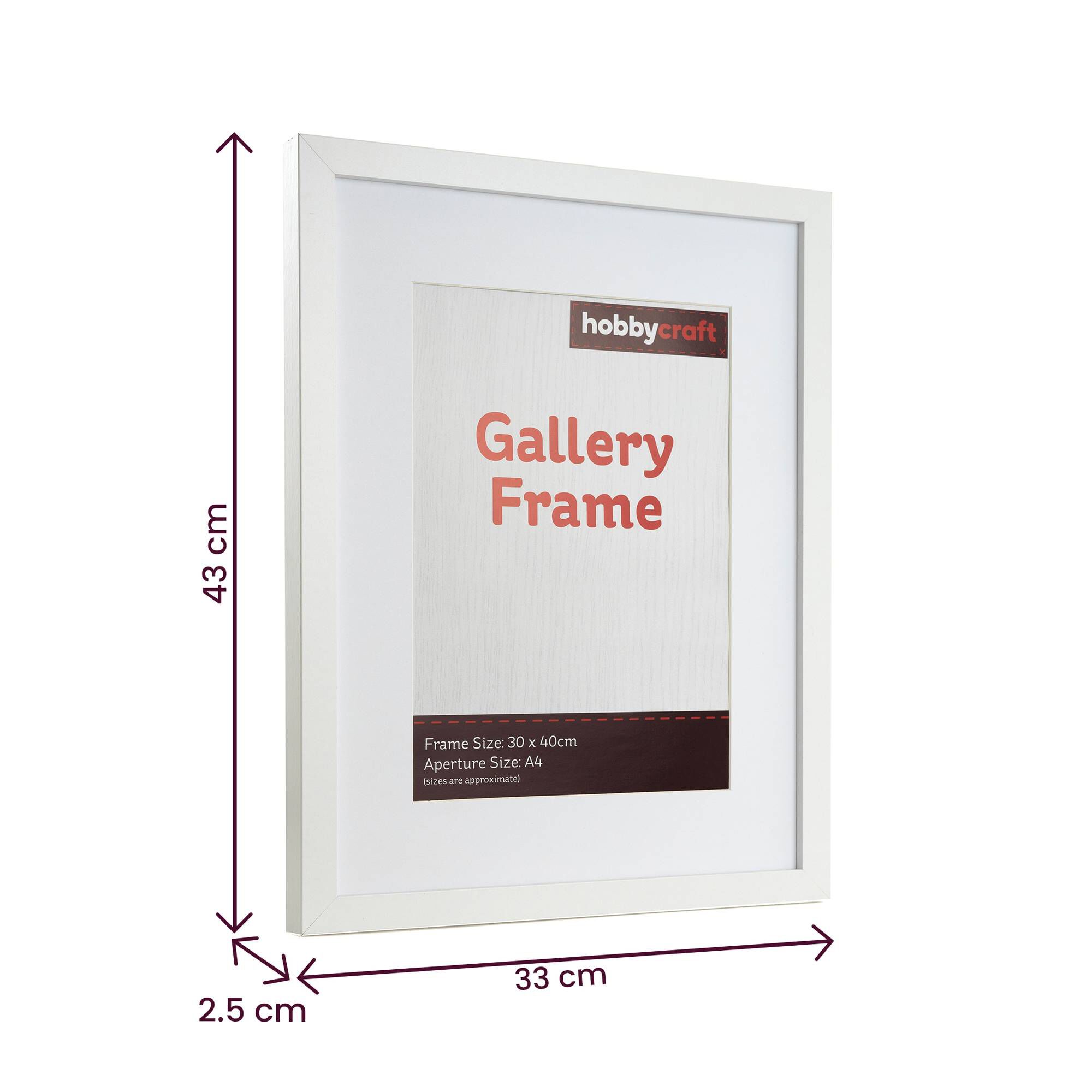 White Gallery Frame 30cm x 40cm | Hobbycraft