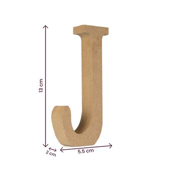 MDF Wooden Letter J 13cm | Hobbycraft