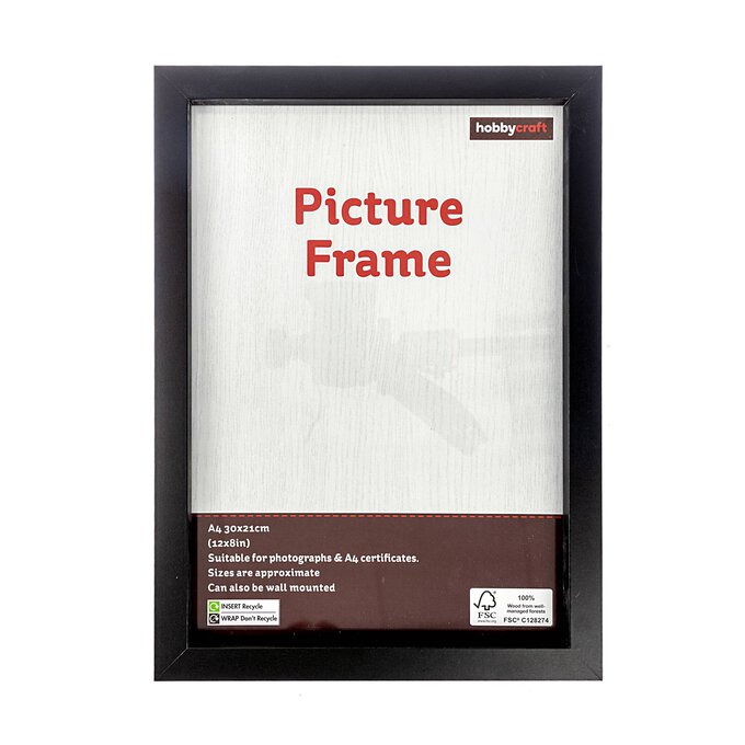Black Picture Frame A4 | Hobbycraft