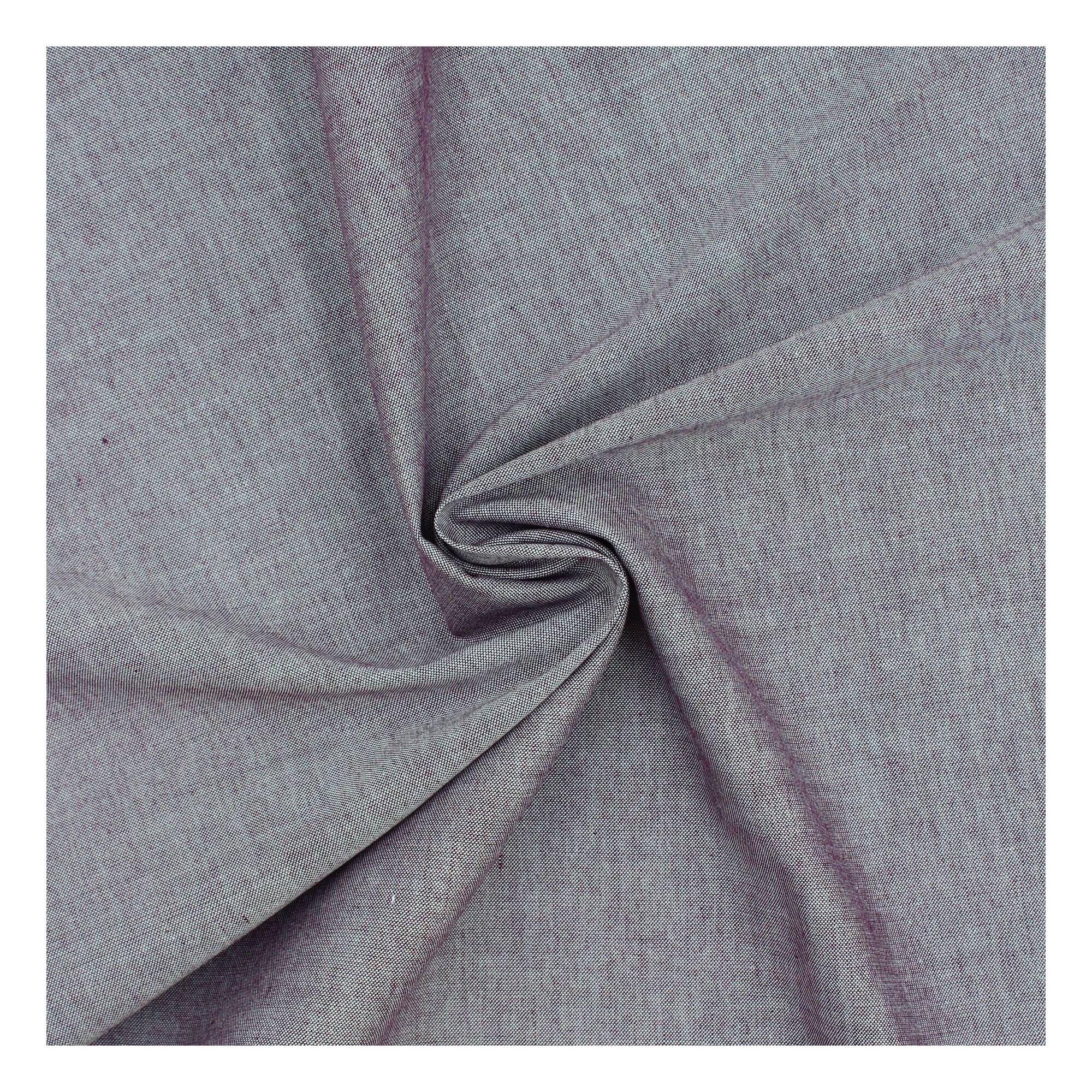Plum Cotton Oxford Chambray Fabric by the Metre | Hobbycraft
