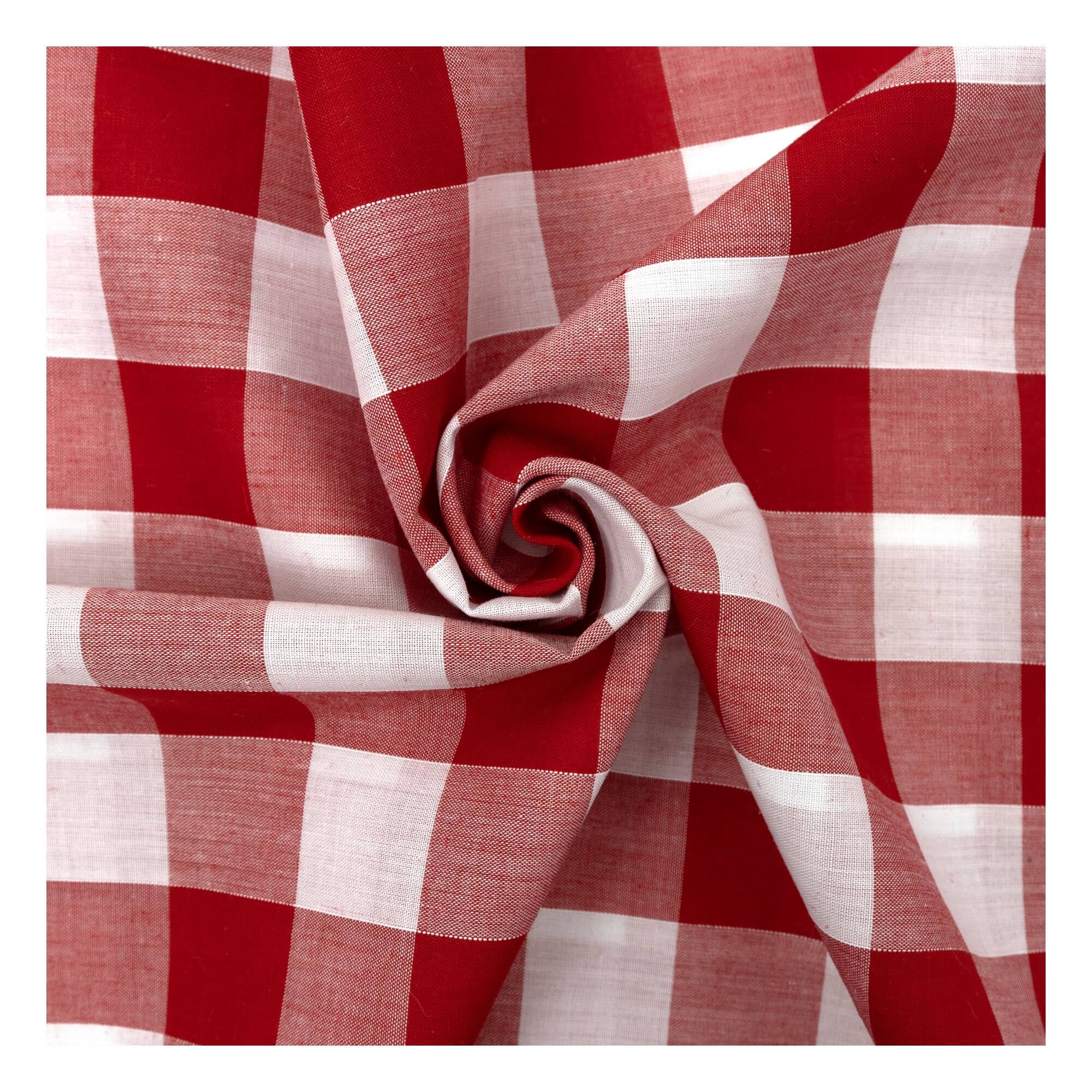 Red Check Gingham Fabric by the Metre | Hobbycraft