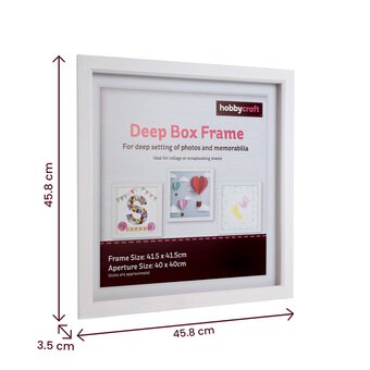 White Deep Box Frame 40cm x 40cm | Hobbycraft