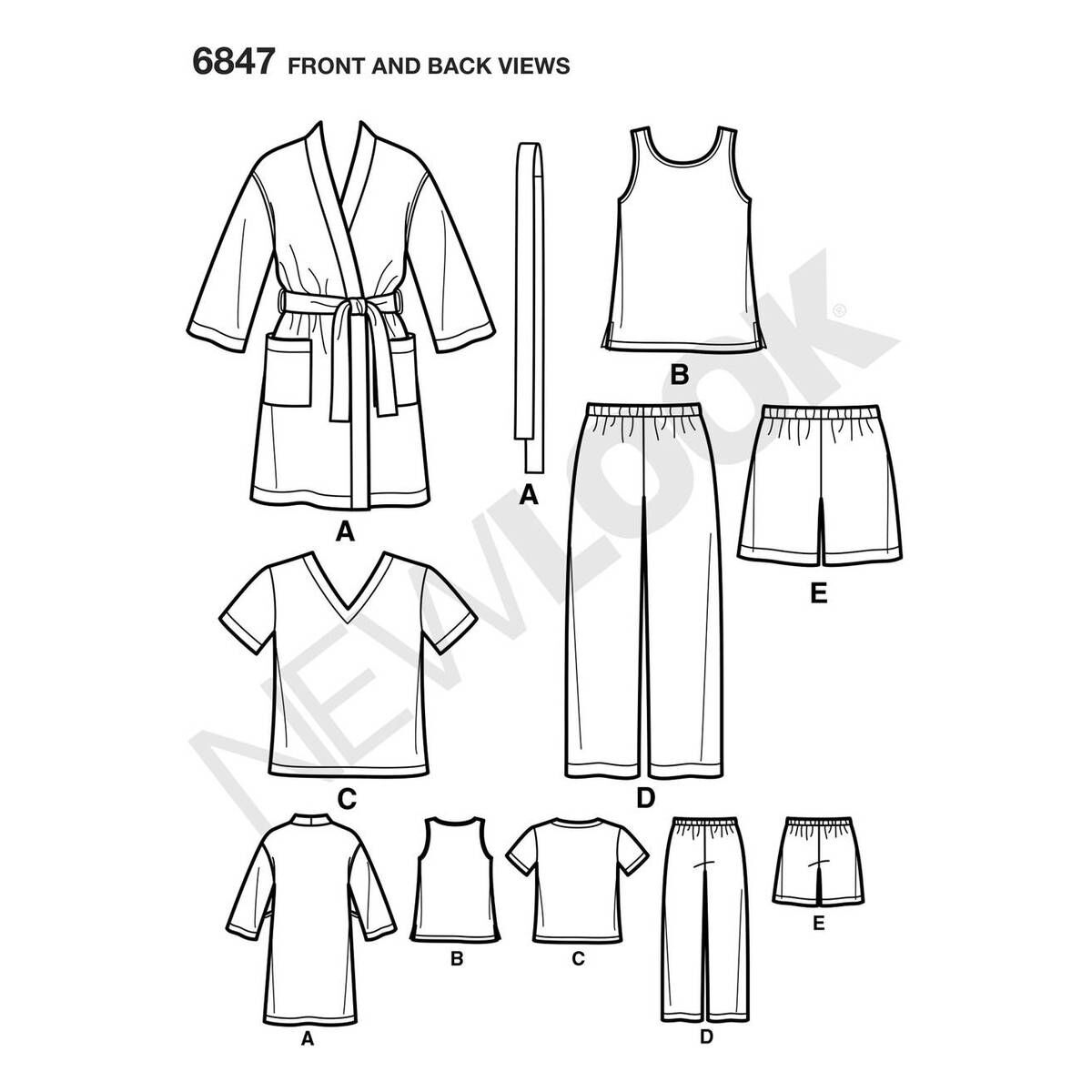 New Look Child Sleepwear Sewing Pattern 6847 | Hobbycraft