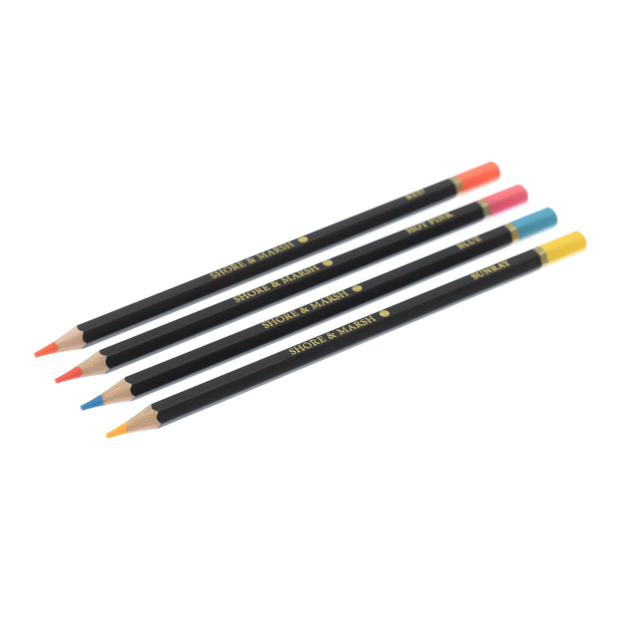 Shore & Marsh Neon Colouring Pencils 12 Pack | Hobbycraft