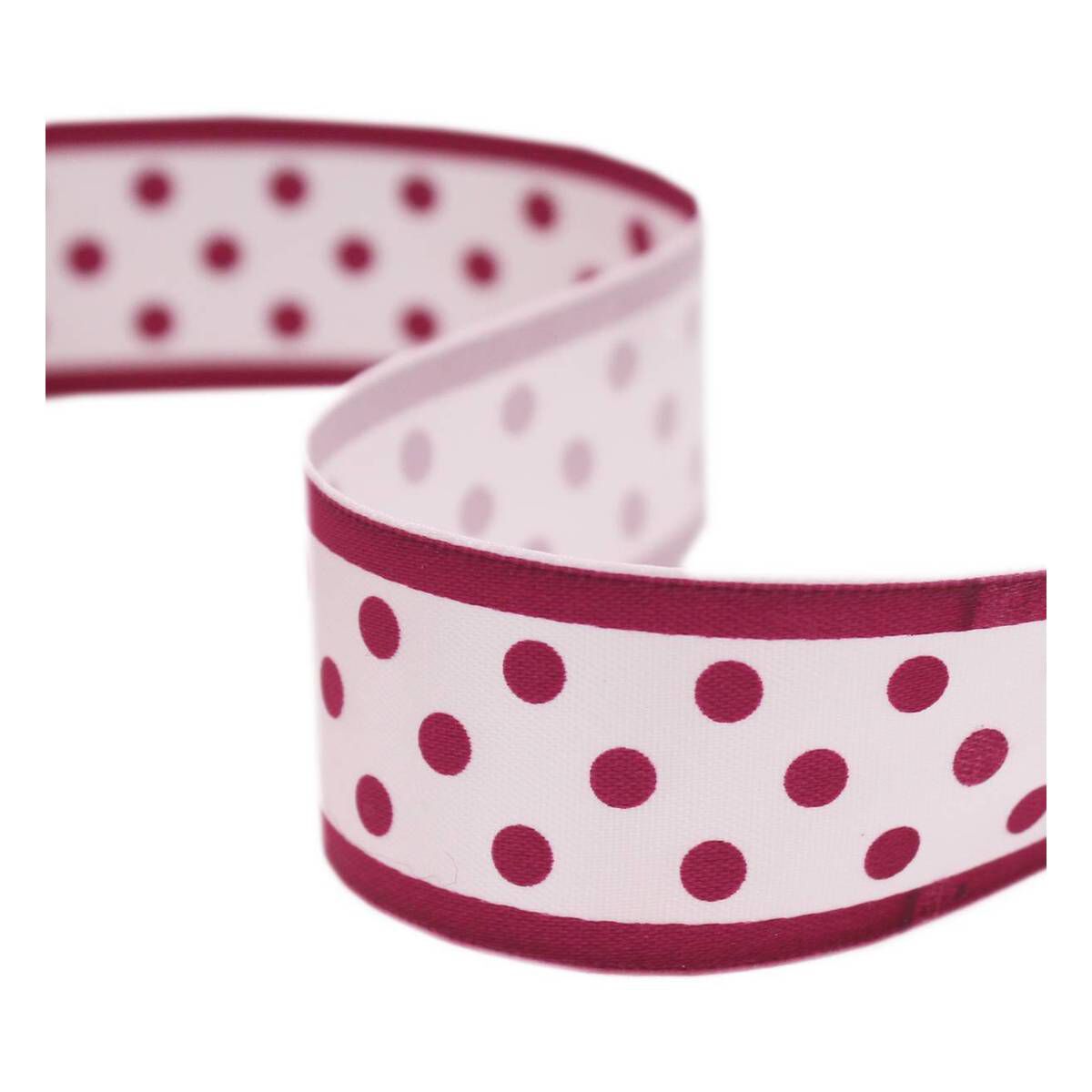 Red Polka Dot Satin Ribbon 25mm x 2.5m | Hobbycraft