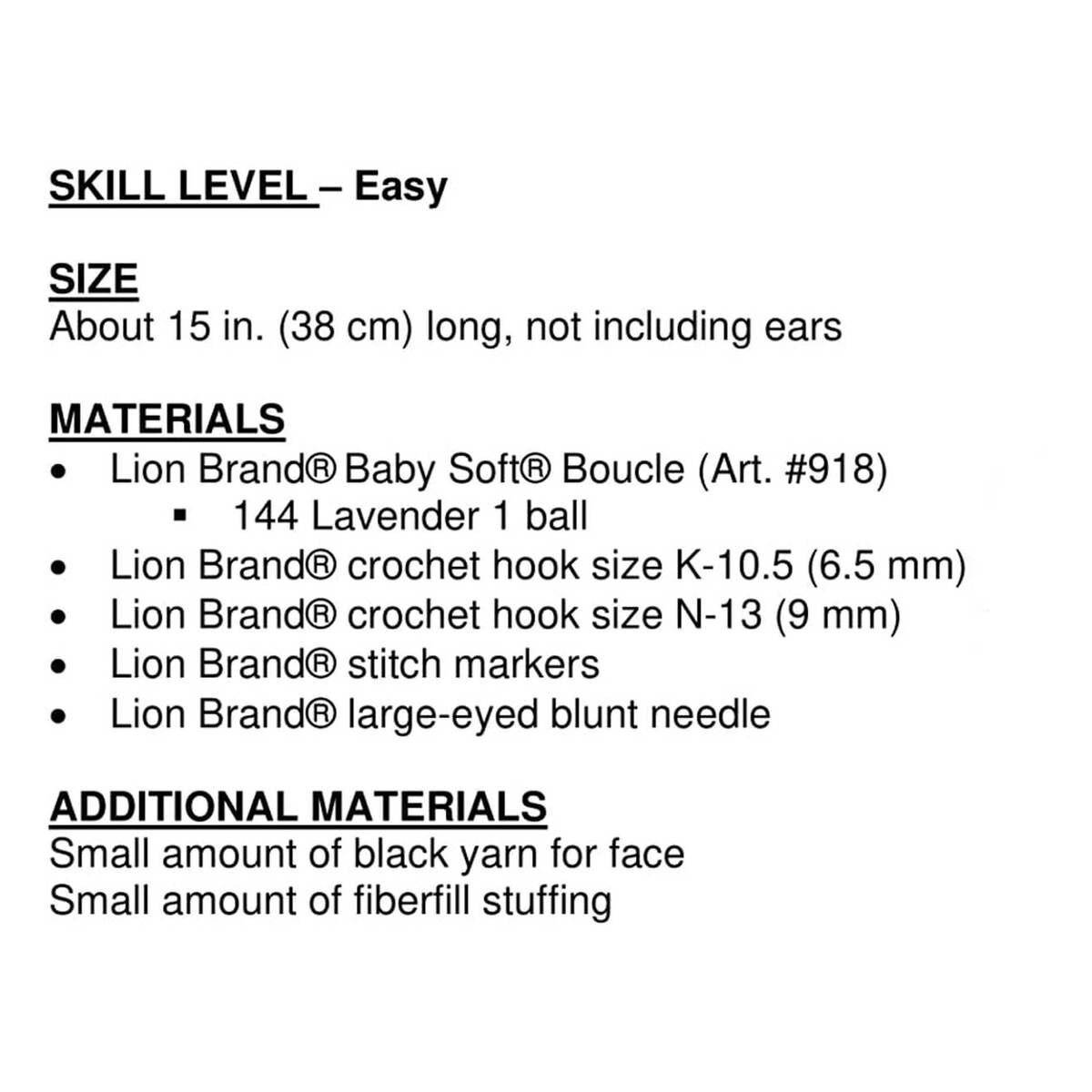 FREE PATTERN Lion Brand Cuddle Bunny Blankie L70260 | Hobbycraft