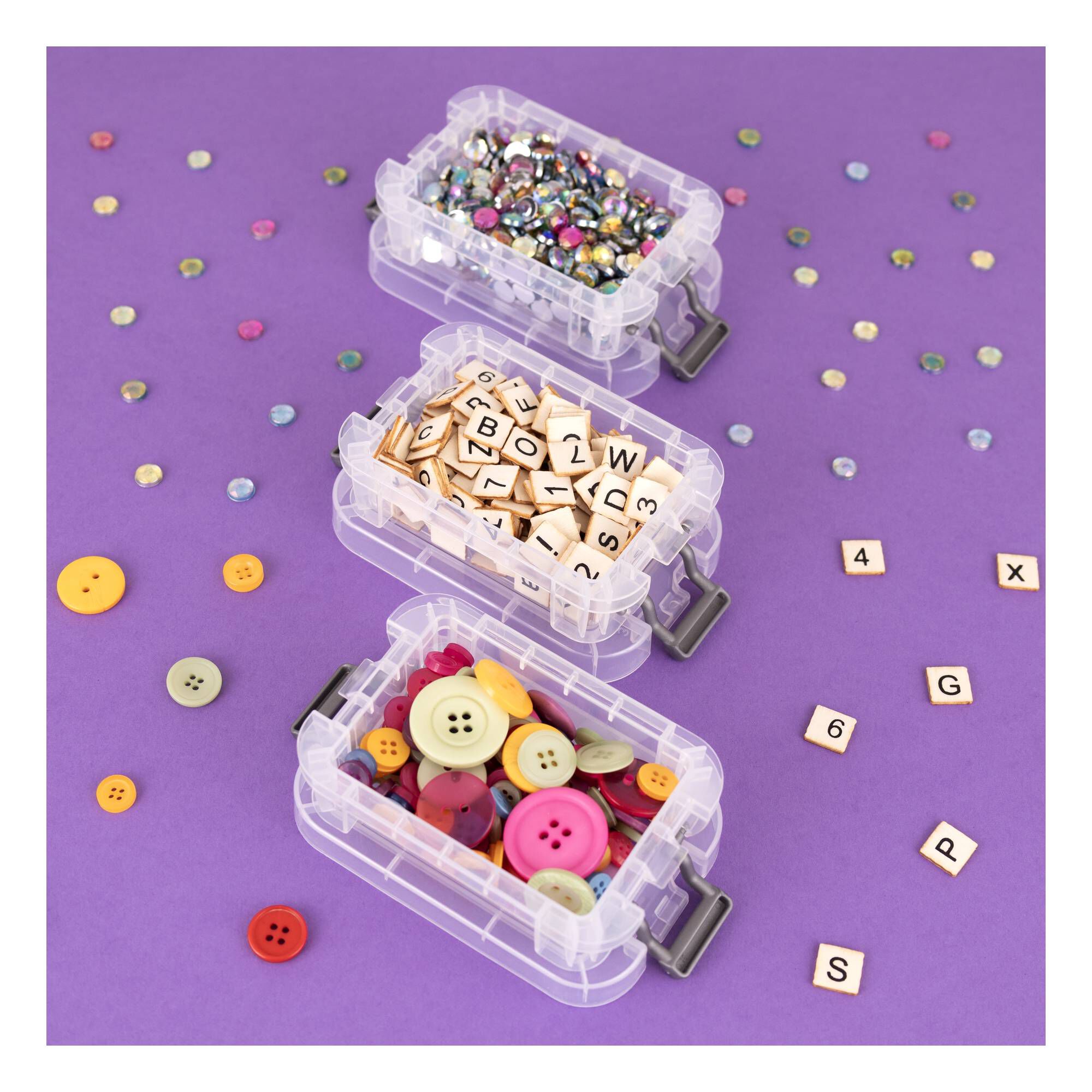 Whitefurze Allstore 0.1 Litre Clear Storage Box 3 Pack | Hobbycraft
