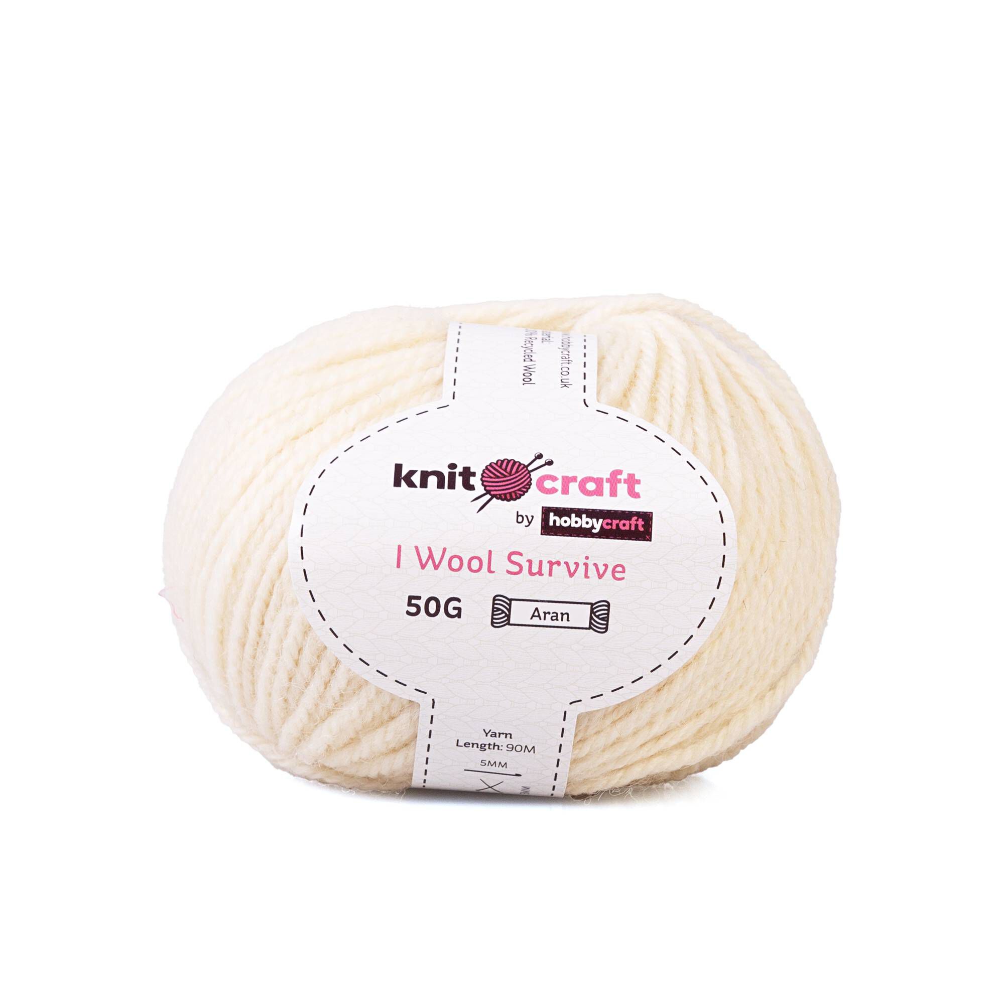 Knitcraft Cream I Wool Survive Yarn 50g | Hobbycraft