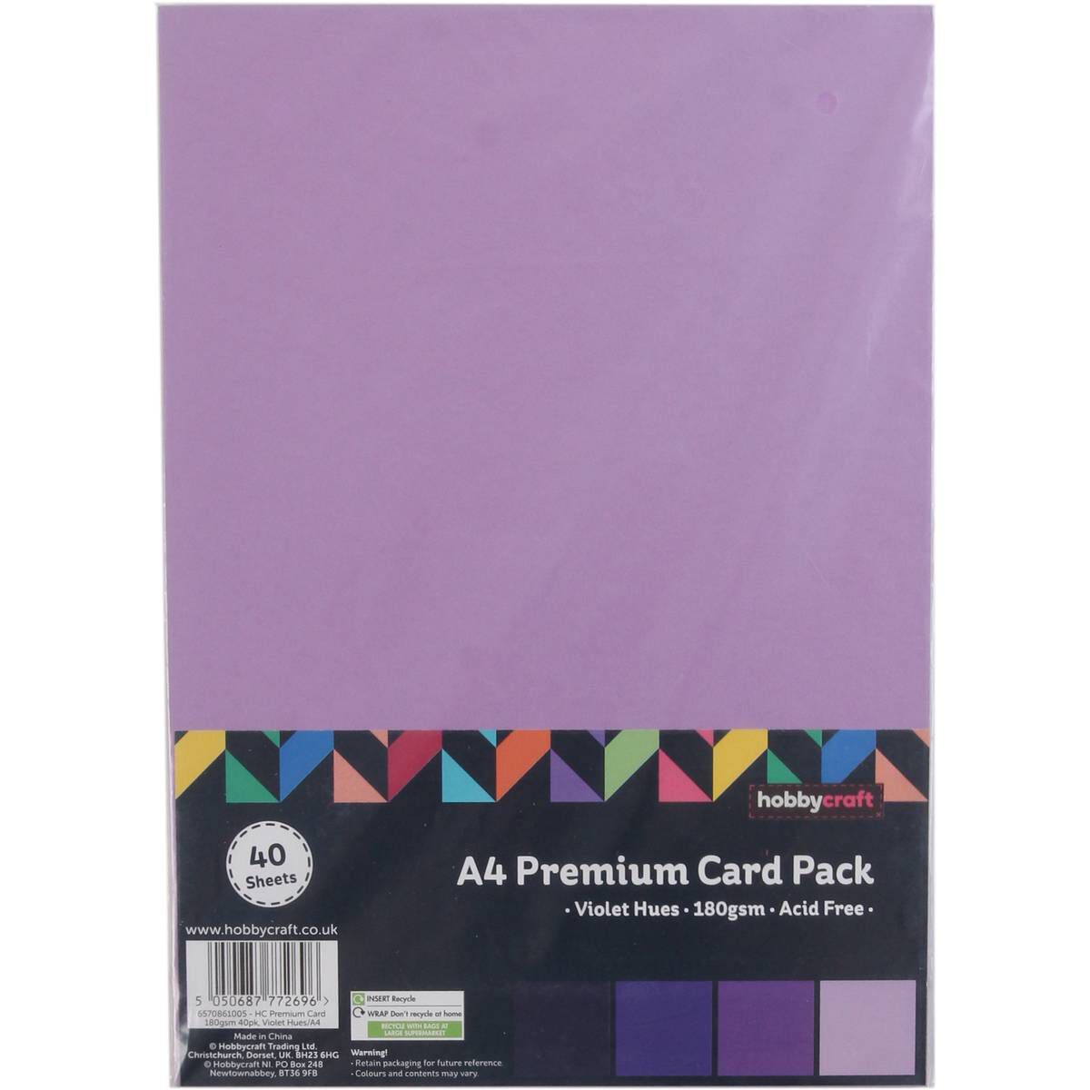Violet Hues Premium Card A4 40 Pack | Hobbycraft