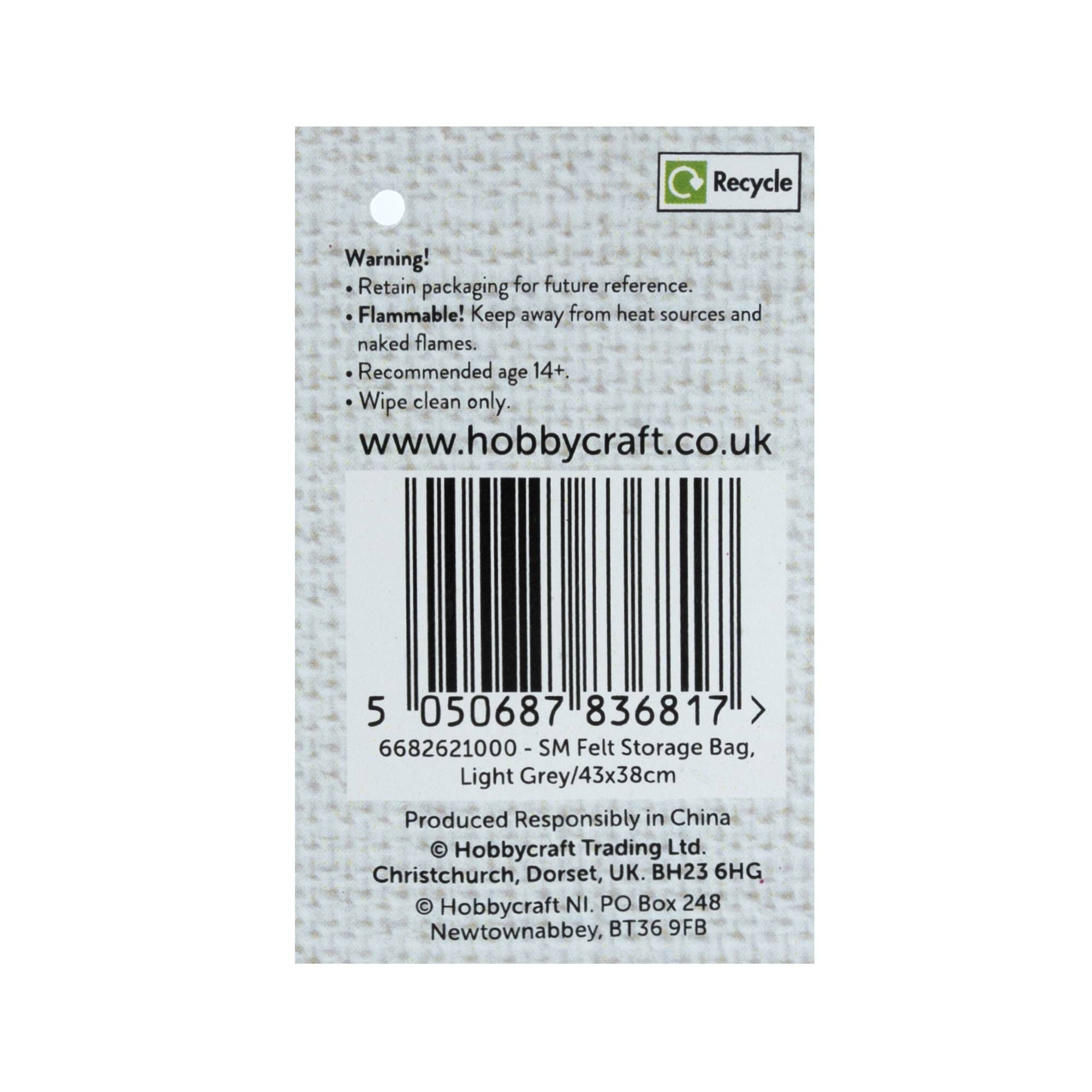 Shore & Marsh Light Grey Storage Bag | Hobbycraft