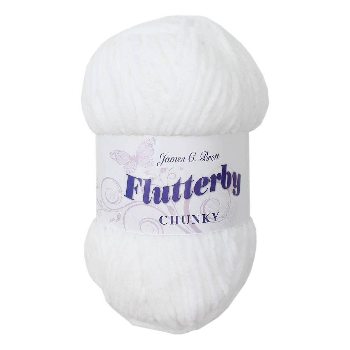 James C Brett White Flutterby Chunky Yarn 100 g | Hobbycraft