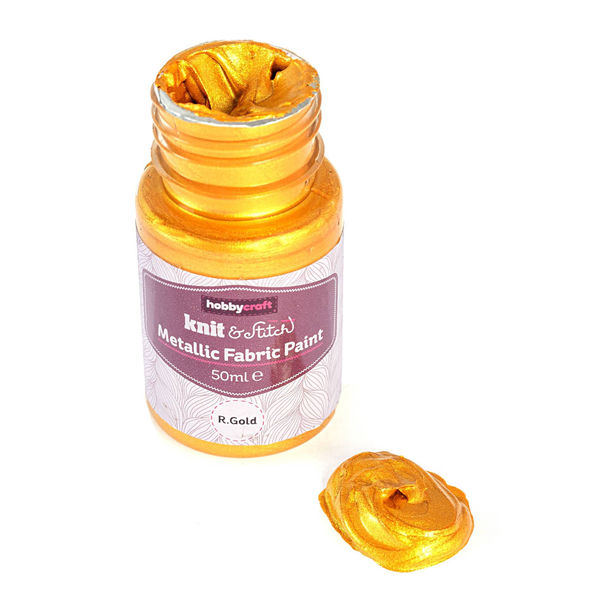 Gold Metallic Fabric Paint 50ml | Hobbycraft