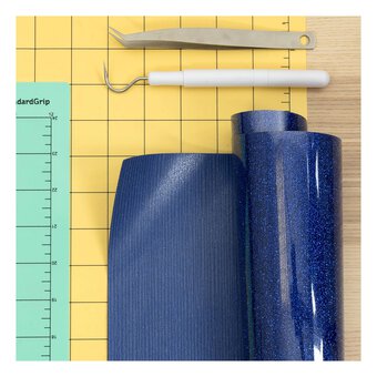 Siser Royal Blue Glitter Heat Transfer Vinyl 30cm x 50cm | Hobbycraft