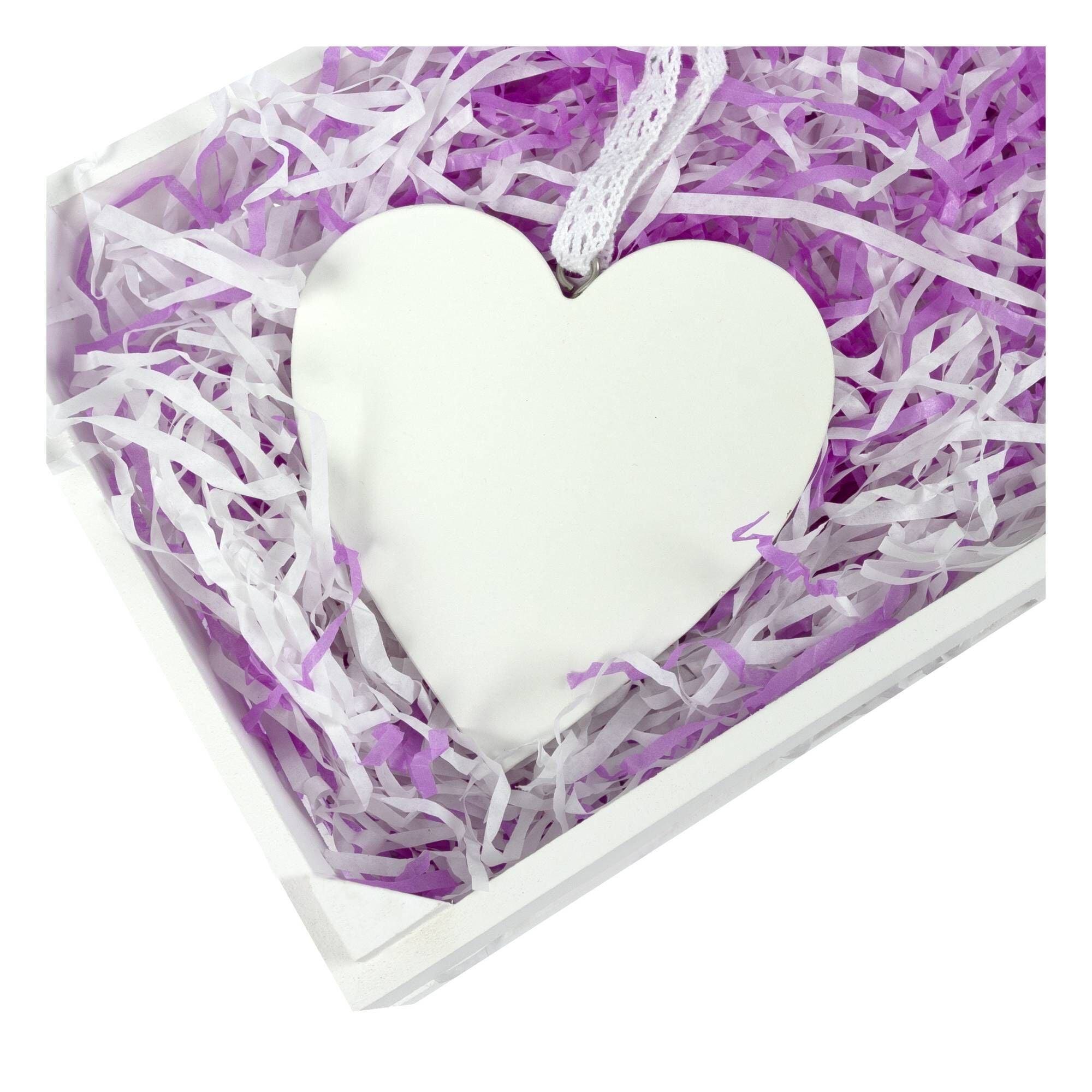 White Wooden Heart Decoration 10cm | Hobbycraft