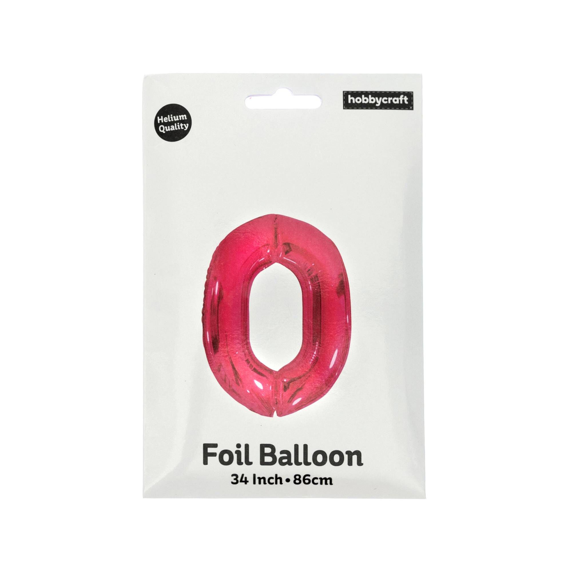 Extra Large Pink Foil Number 0 Balloon | Hobbycraft
