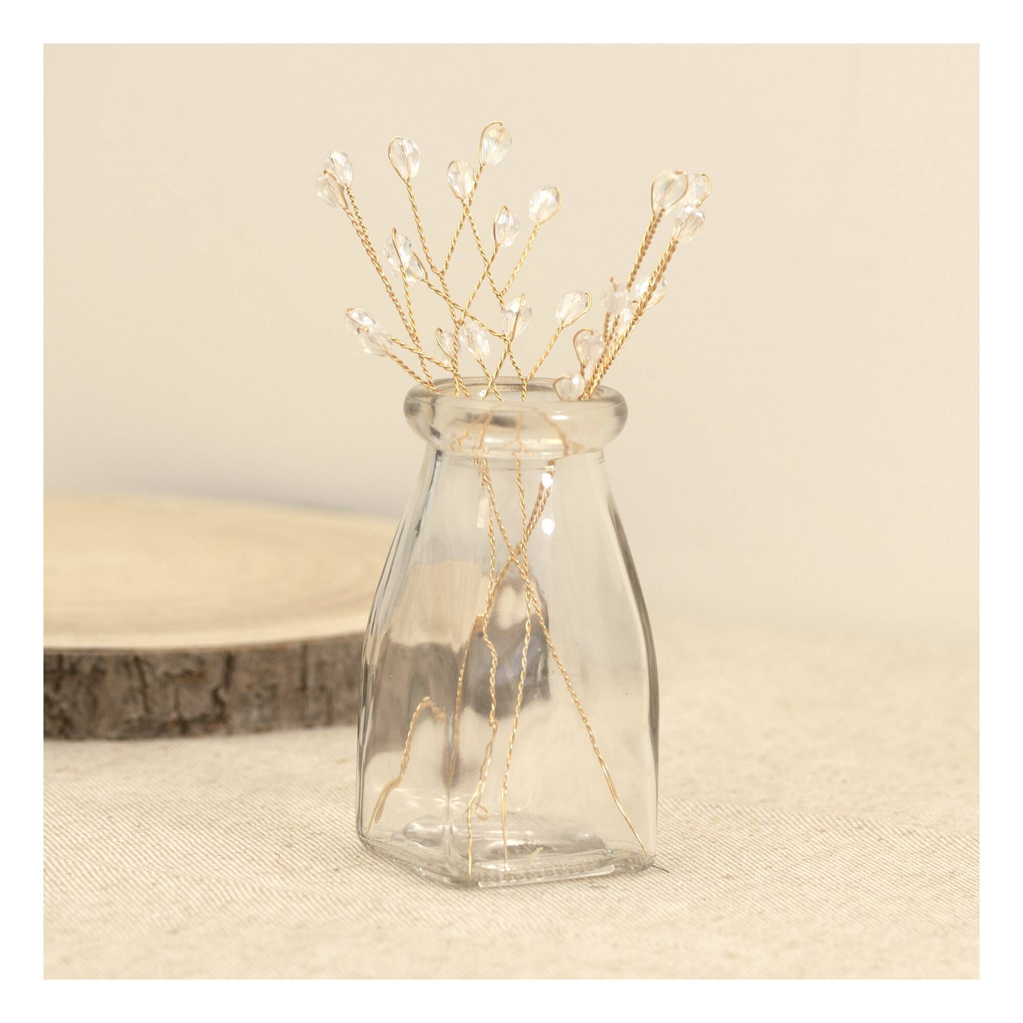 White Beaded Branch Wired Picks 5 Pieces | Hobbycraft