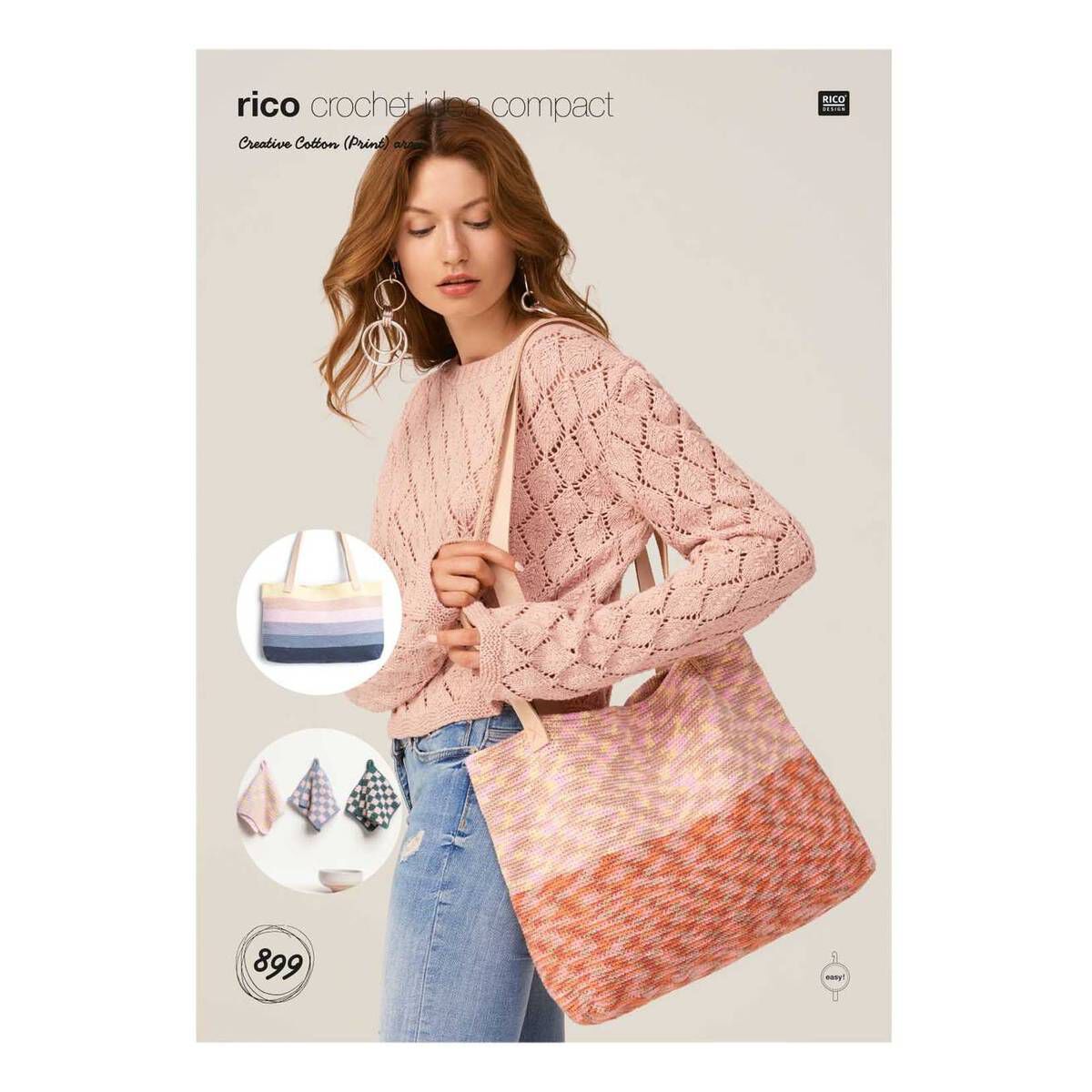 Rico Creative Cotton Aran Crochet Bag Digital Pattern 899 | Hobbycraft
