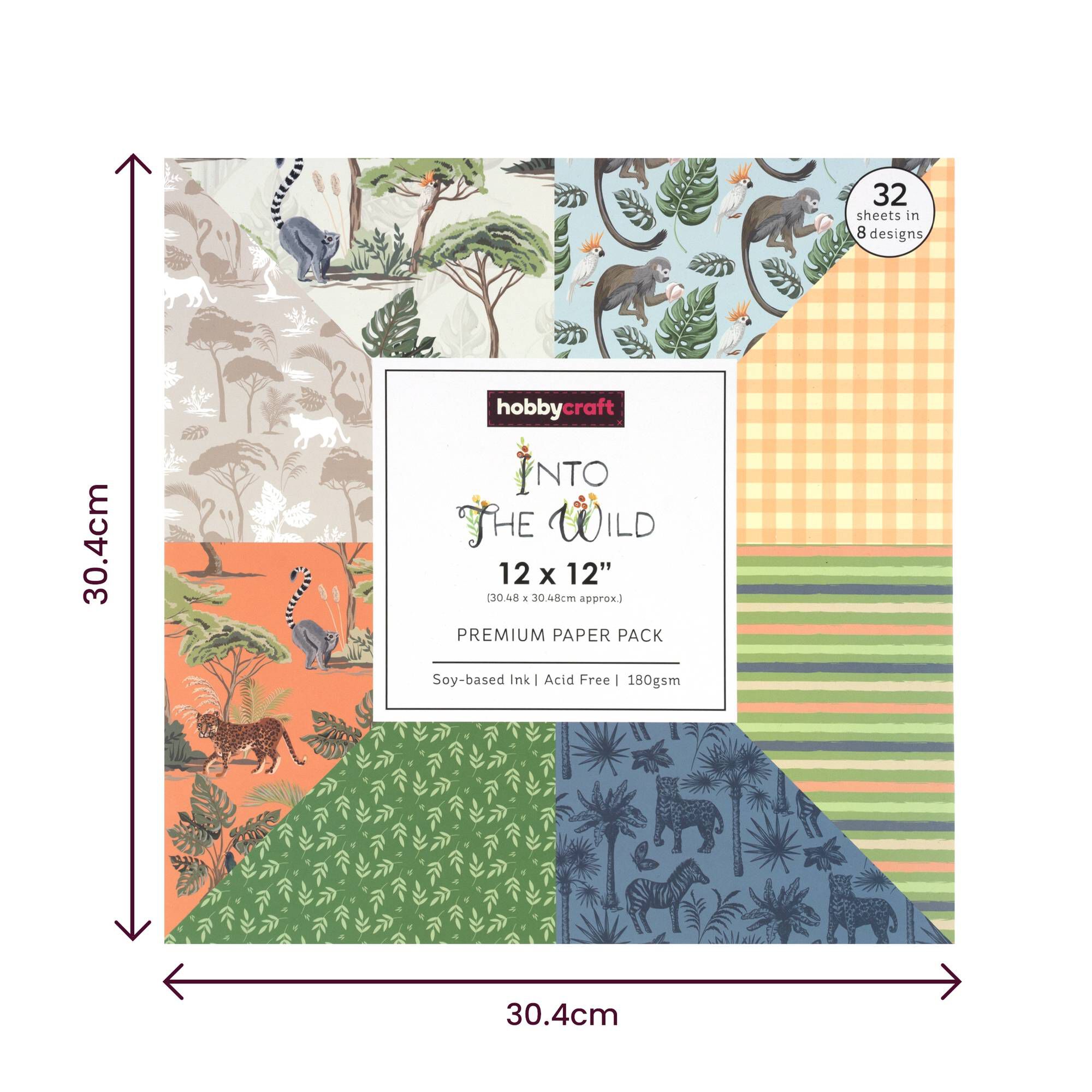 Into The Wild 12 x 12 Inches Paper Pack 32 Sheets | Hobbycraft