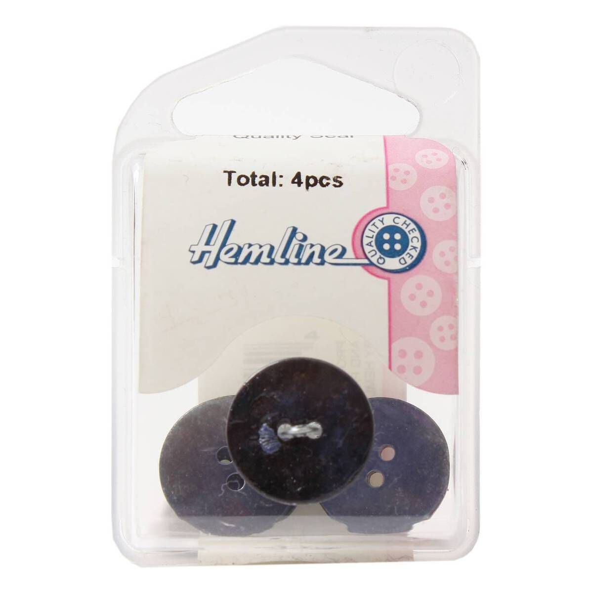 Hemline Sky Blue Shell Mother of Pearl Button 4 Pack | Hobbycraft