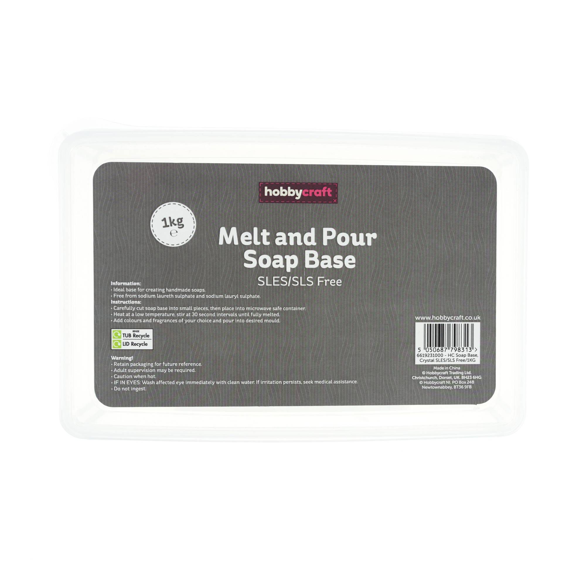 SLES Melt and Pour Soap Base 1kg | Hobbycraft
