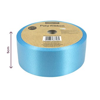 Light Blue Poly Ribbon 5cm x 91m | Hobbycraft