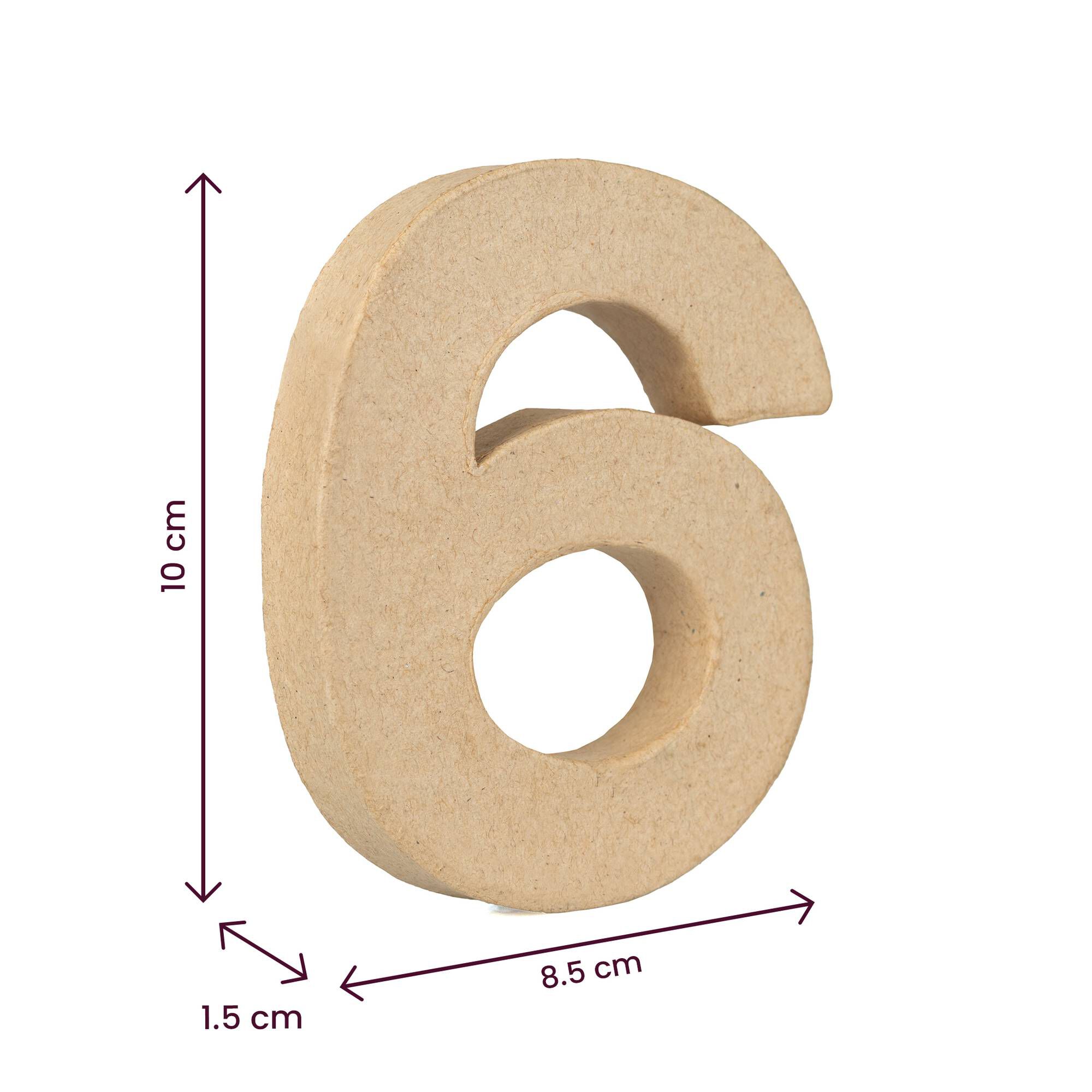 Mini Mache Number 6 10cm | Hobbycraft