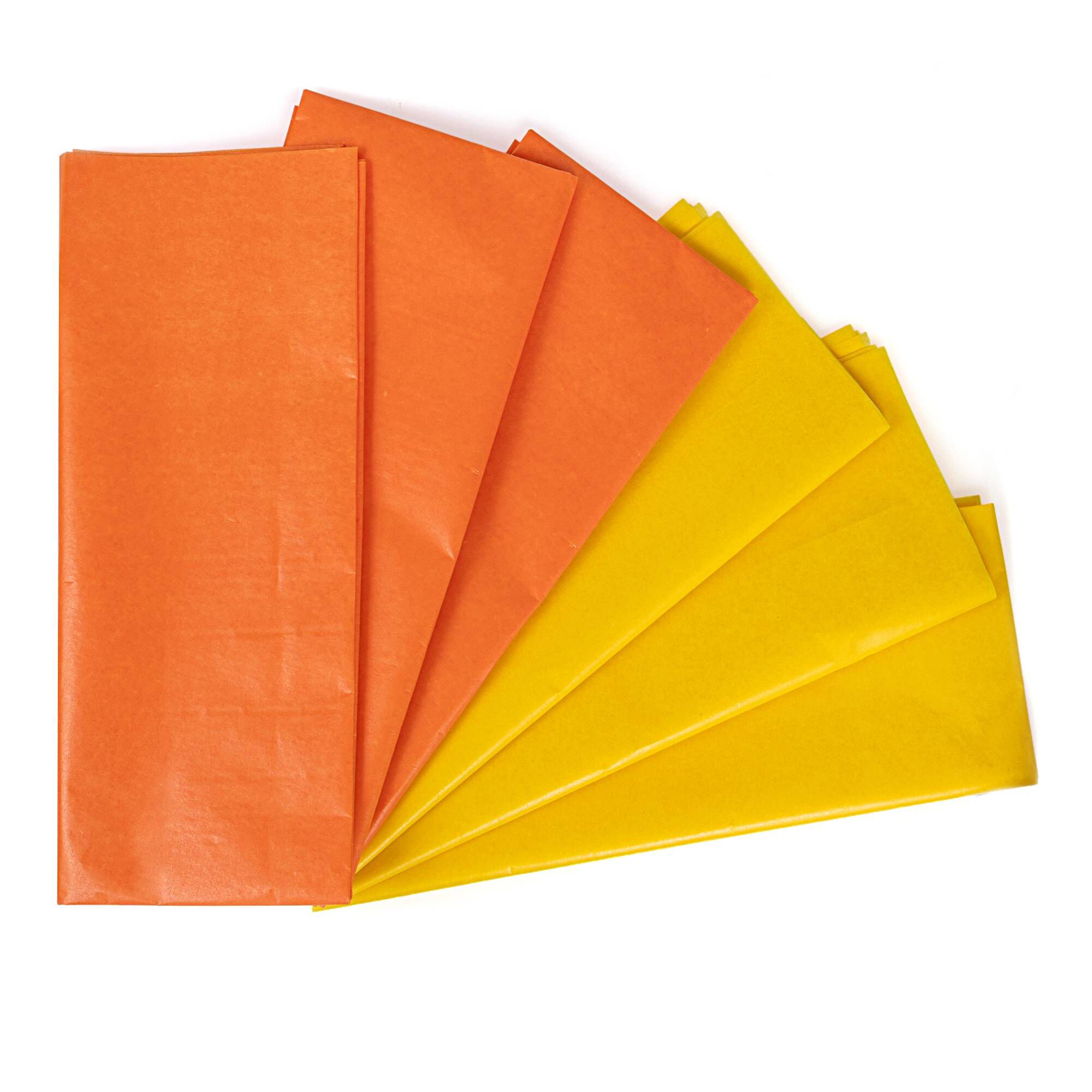 Orange and Yellow Tissue Paper 50cm x 75cm 6 Pack | Hobbycraft