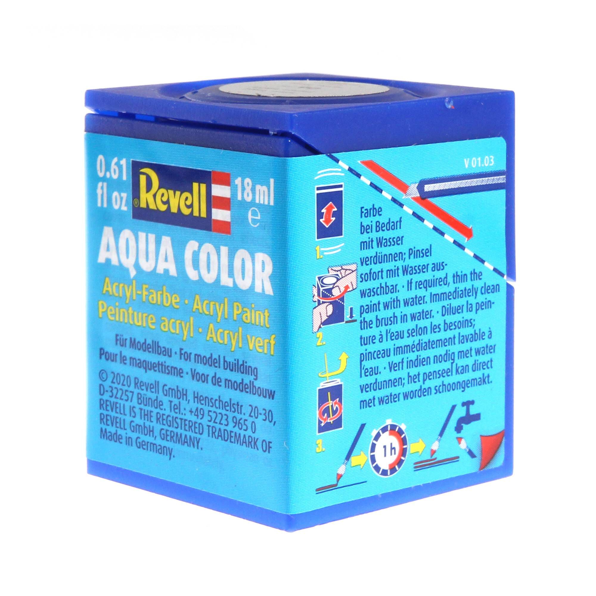 Revell Silver Metallic Aqua Colour Acrylic Paint 18ml (190) | Hobbycraft