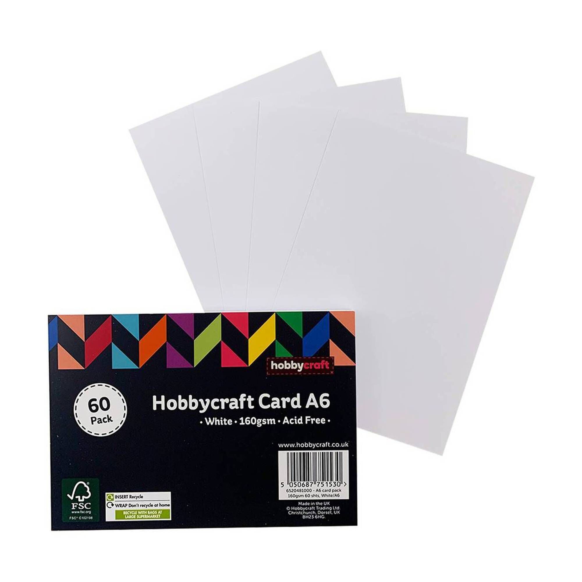 White Card A6 60 Pack | Hobbycraft