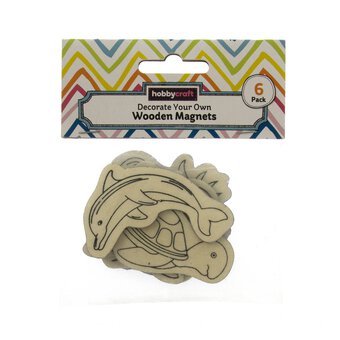 Decorate Your Own Sealife Wooden Magnets 6 Pack | Hobbycraft