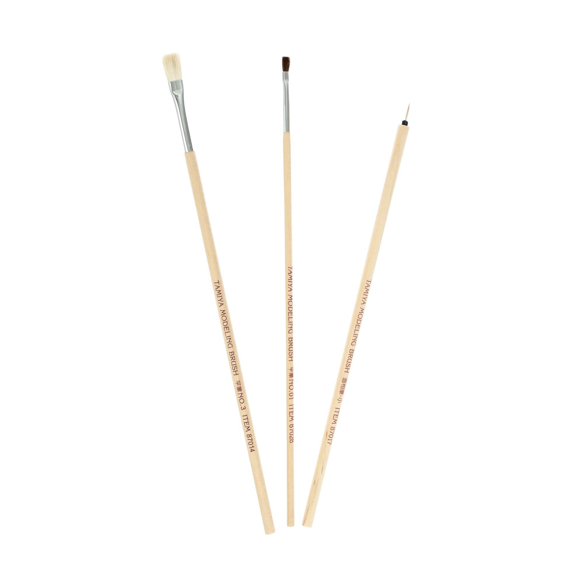 Tamiya Basic Modelling Brush Set 3 Pack | Hobbycraft