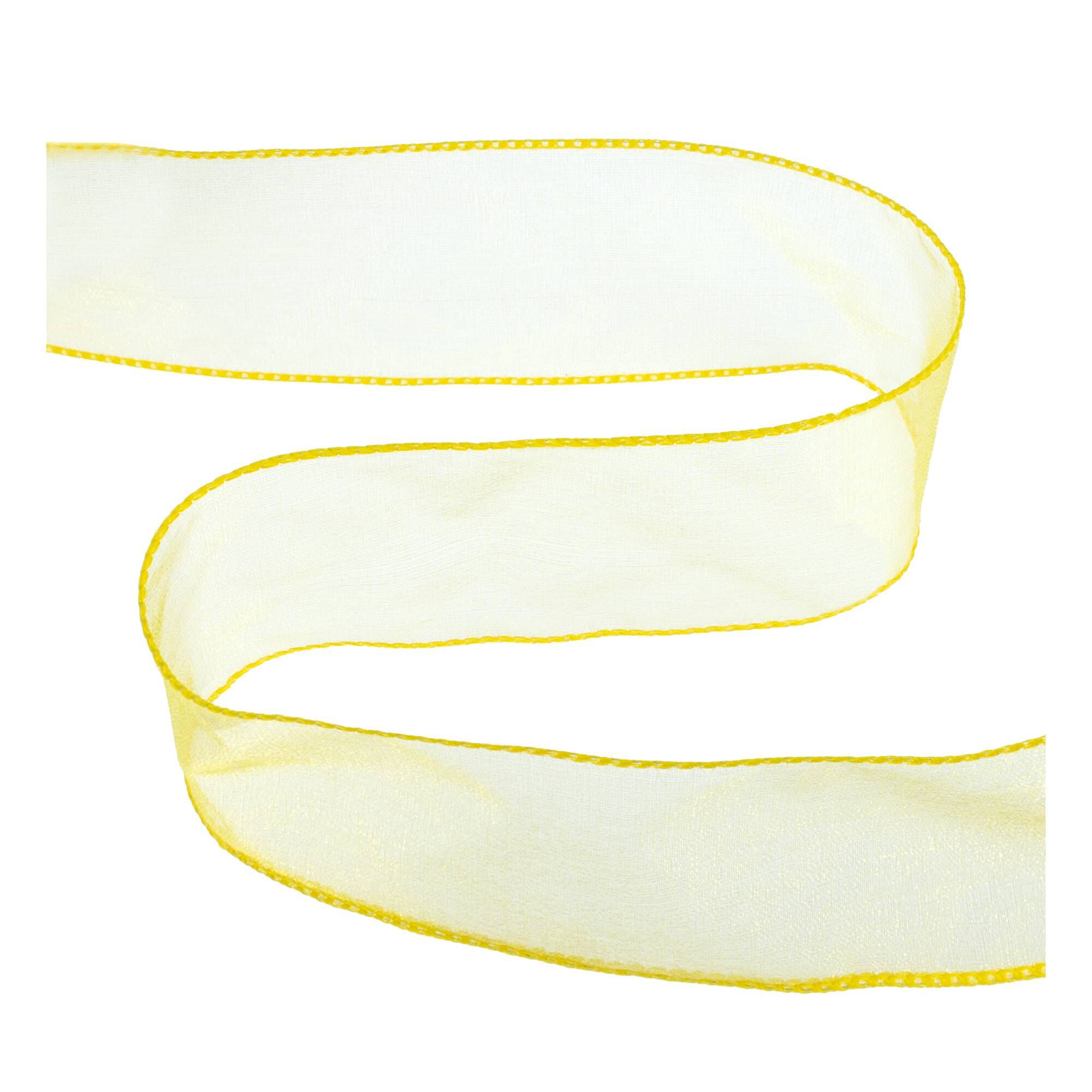 Yellow Wire Edge Organza Ribbon 63mm x 3m | Hobbycraft