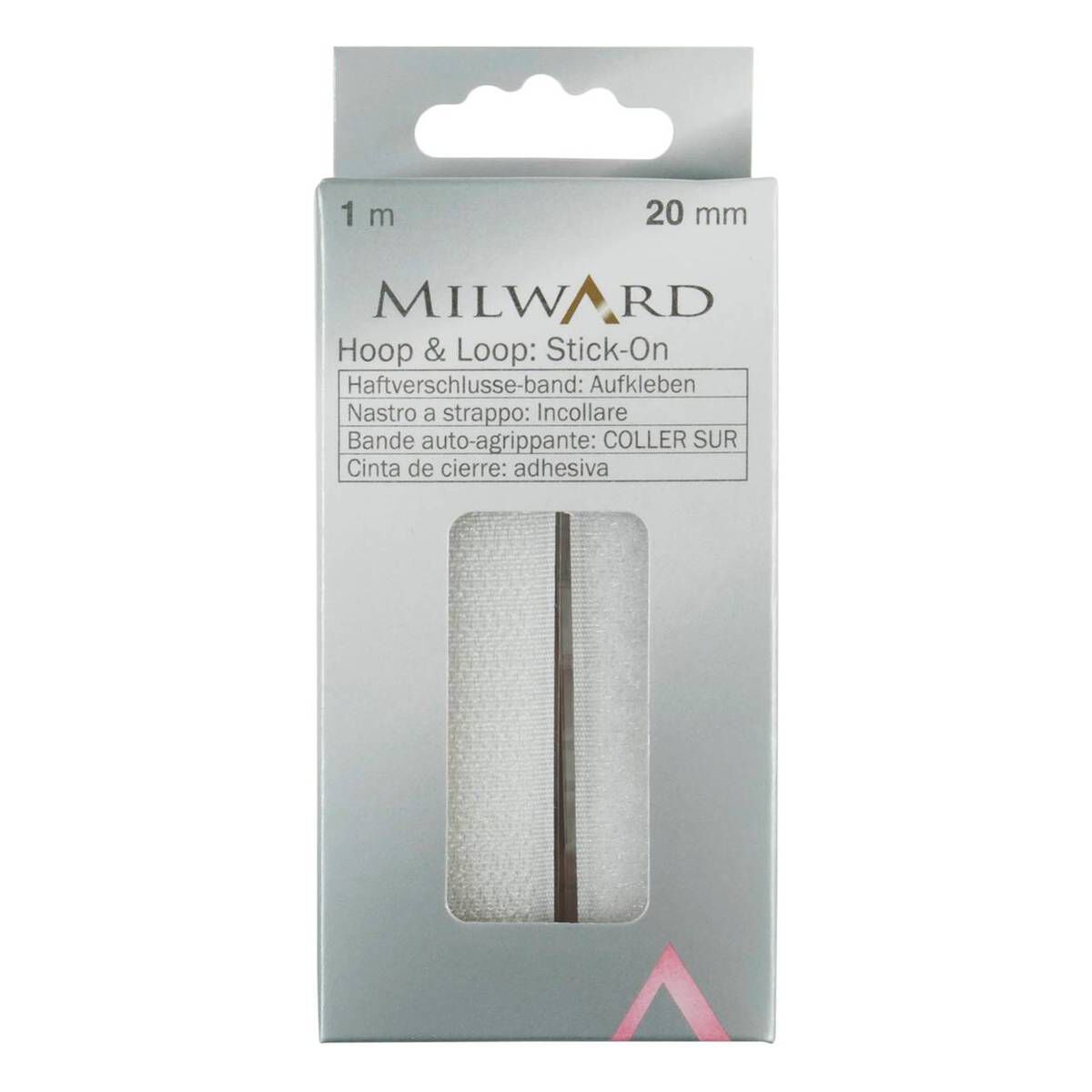 Milward White Stick-On Hook and Loop Tape 20mm x 1m | Hobbycraft
