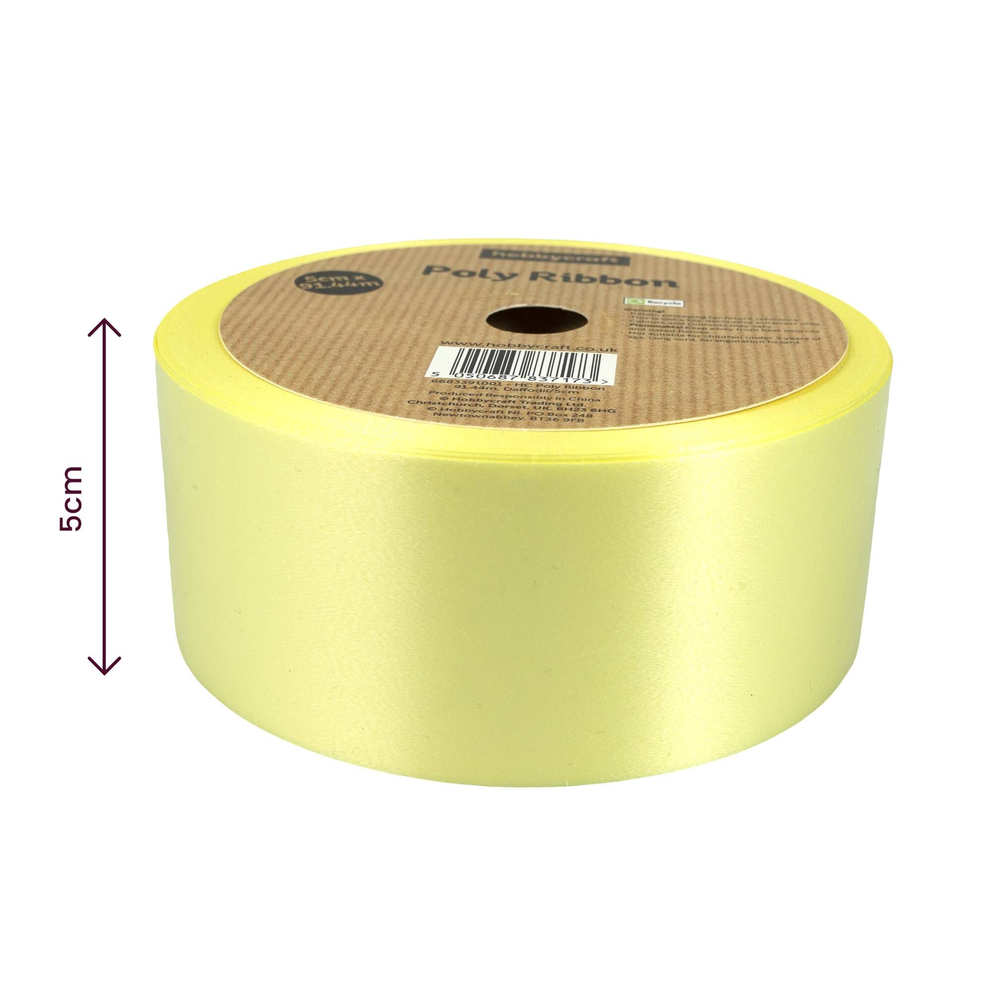 Daffodil Poly Ribbon 5cm x 91m | Hobbycraft