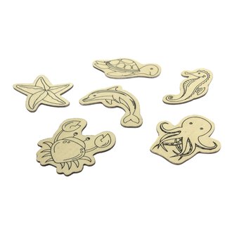 Decorate Your Own Sealife Wooden Magnets 6 Pack | Hobbycraft