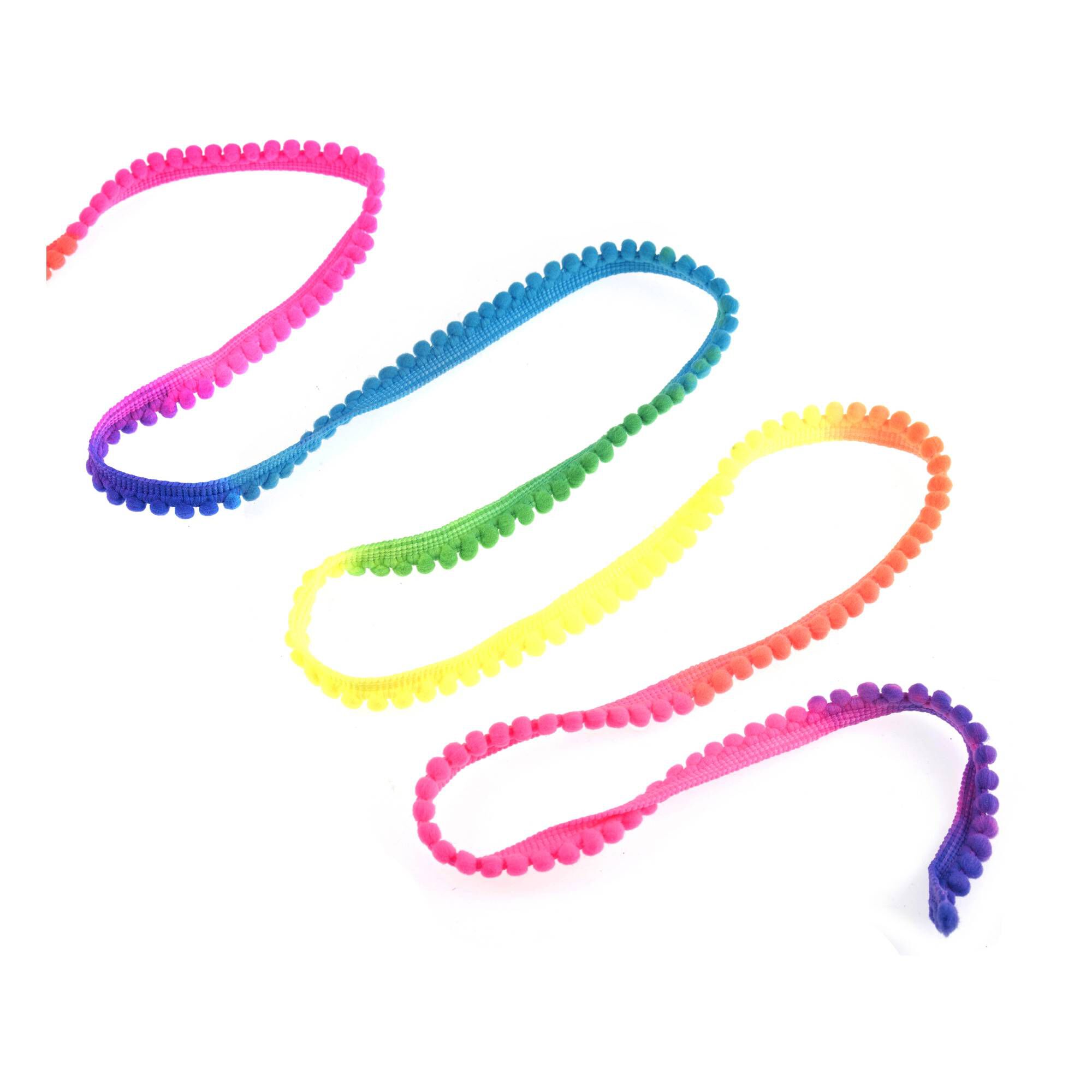 Neon 10mm Pom Pom Trim by the Metre | Hobbycraft