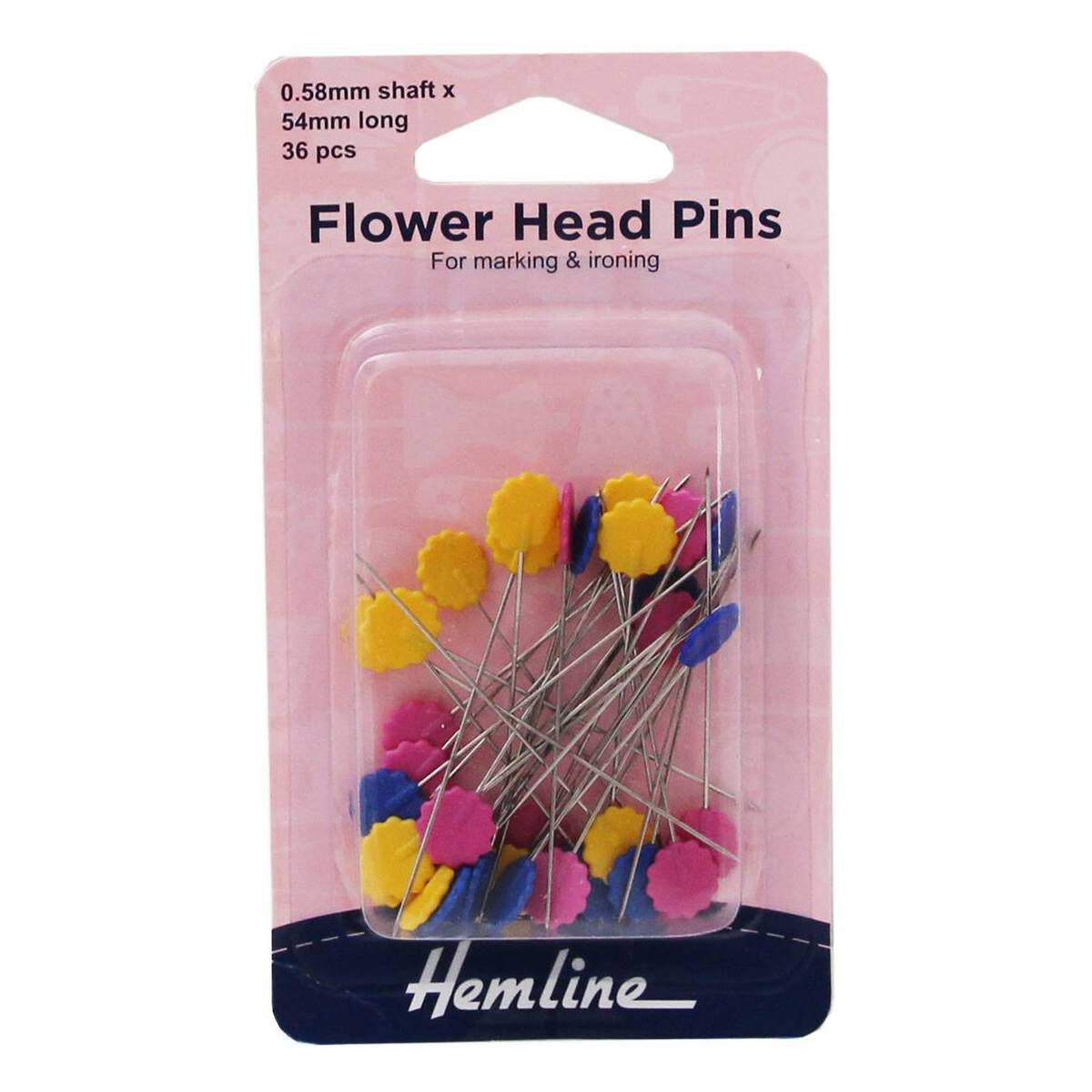 Hemline Flower Head Pins 36 Pack | Hobbycraft
