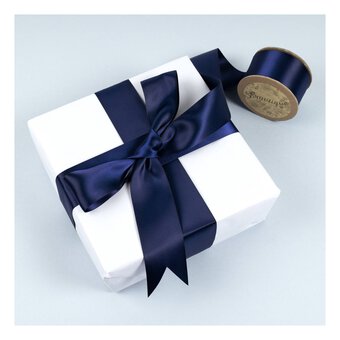 Navy Blue Double-Faced Satin Ribbon 36mm x 5m | Hobbycraft