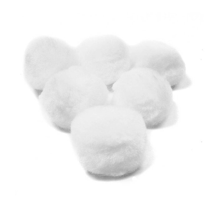 White Pom Poms 5cm 6 Pack | Hobbycraft