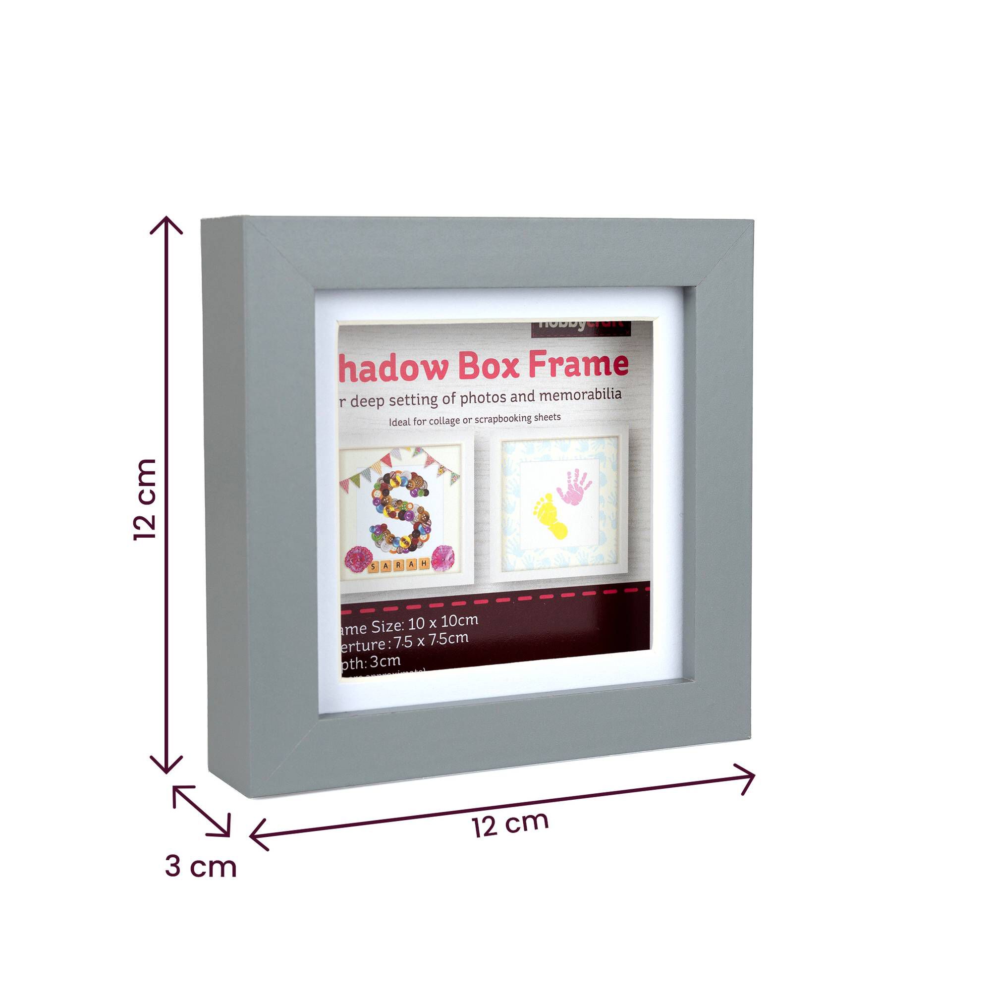 Grey Shadow Box Frame 10cm x 10cm | Hobbycraft