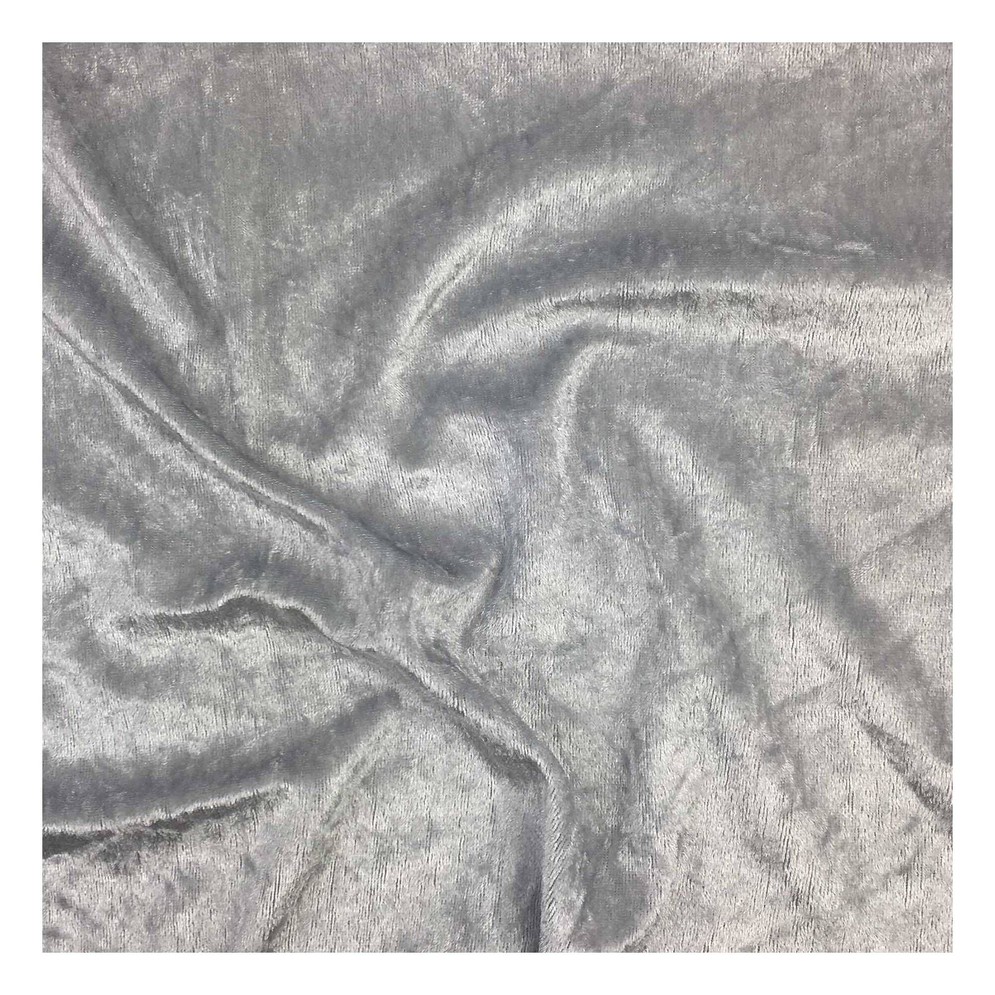 Silver Crushed Velour Fabric by the Metre | Hobbycraft