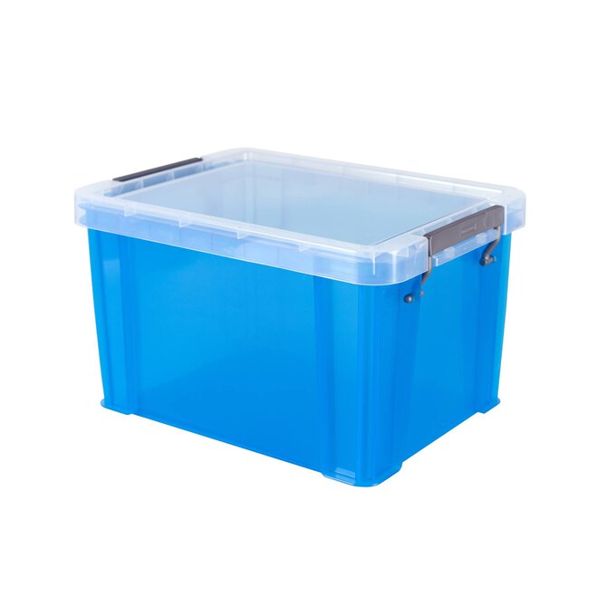 Whitefurze Allstore 5 Litre Transparent Blue Storage Box | Hobbycraft