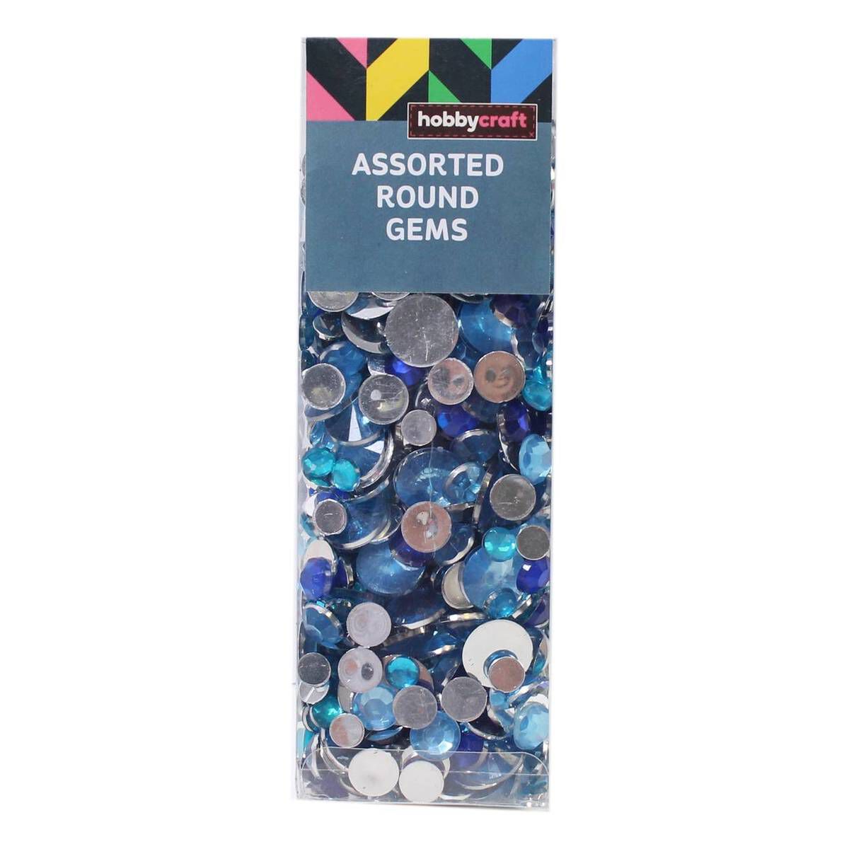 Blue Assorted Round Gems 90g | Hobbycraft